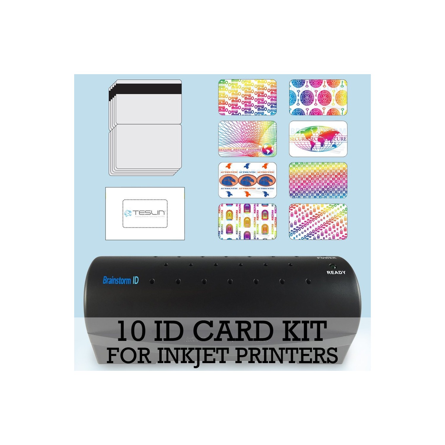 10 ID Card Kit - Laminator, Inkjet Teslin, Butterfly Pouches, and ...