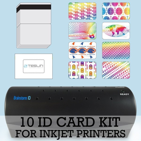 10 ID Card Kit - Laminator, Inkjet Teslin, Butterfly Pouches, and ...