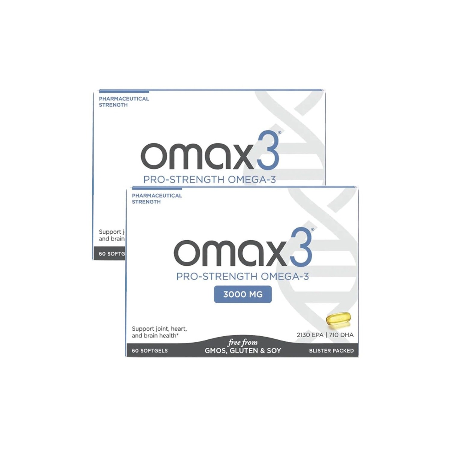 Omax3 2 Pack Pro-Strength Ultra-Pure Omega-3 Fish Oil - 1000 mg ...