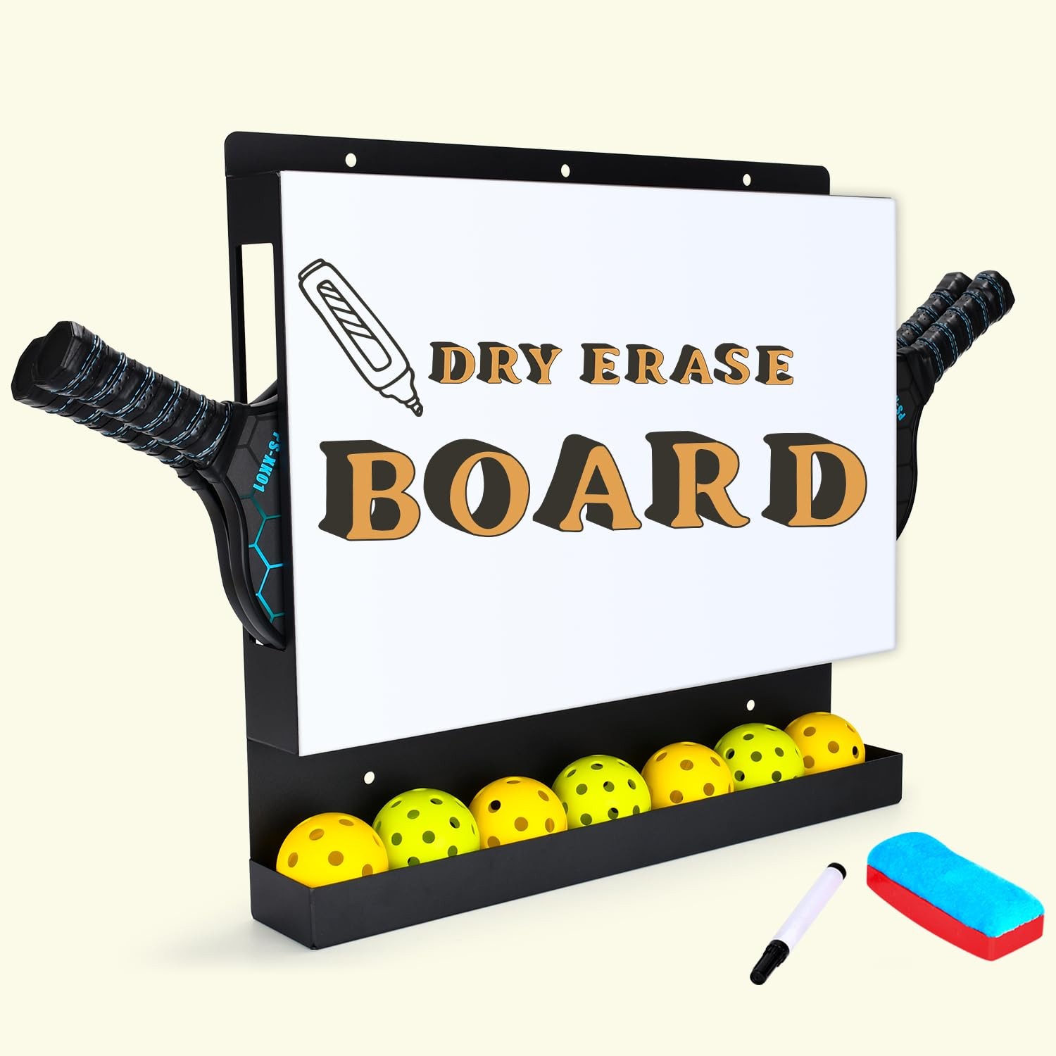 TOPOWN Pickleball Rack Paddles/Balls with Whiteboard, Pickleball ...