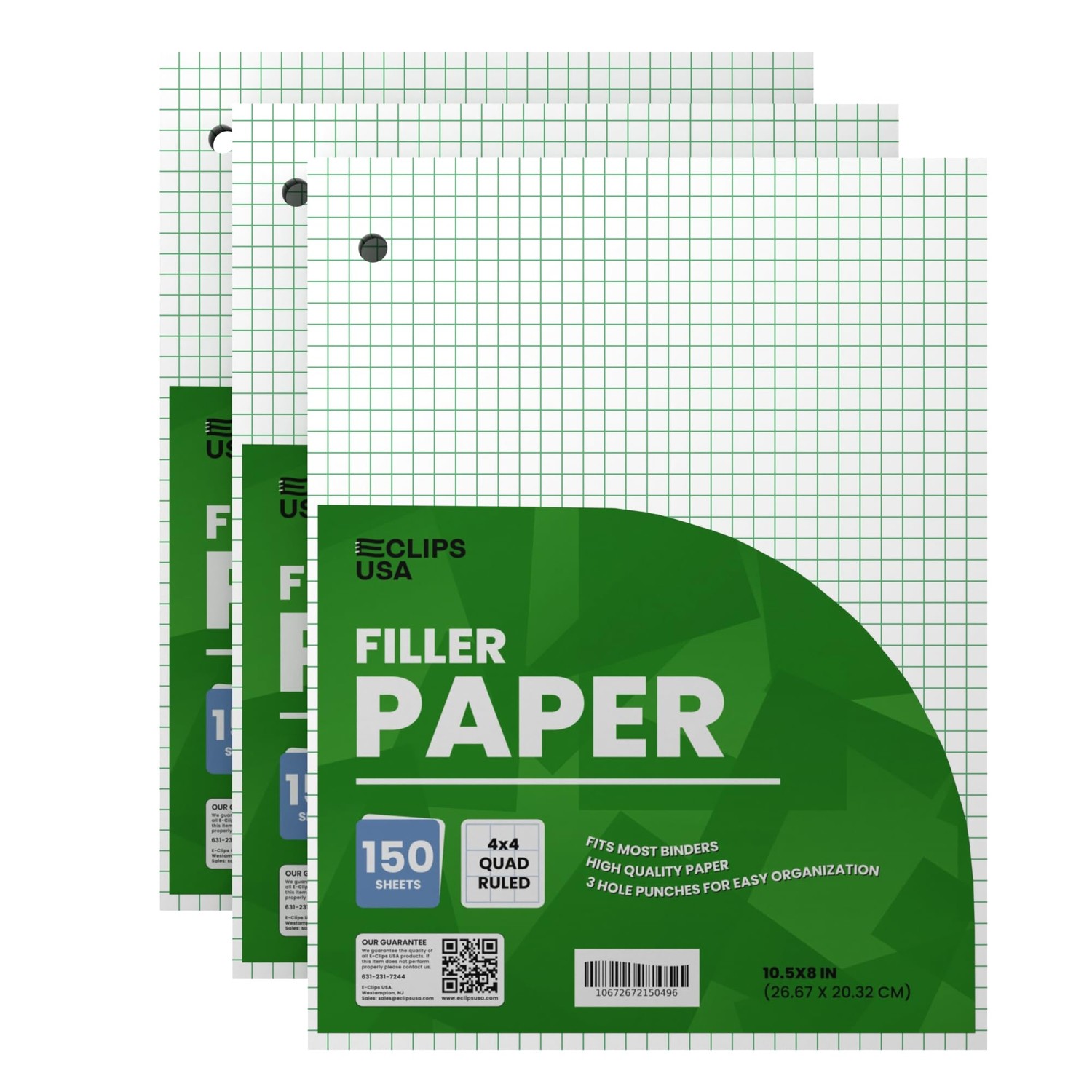 Graph Paper, Loose Leaf Graph Paper, 4 x 4 Squares Per Inch Quad Ruled ...