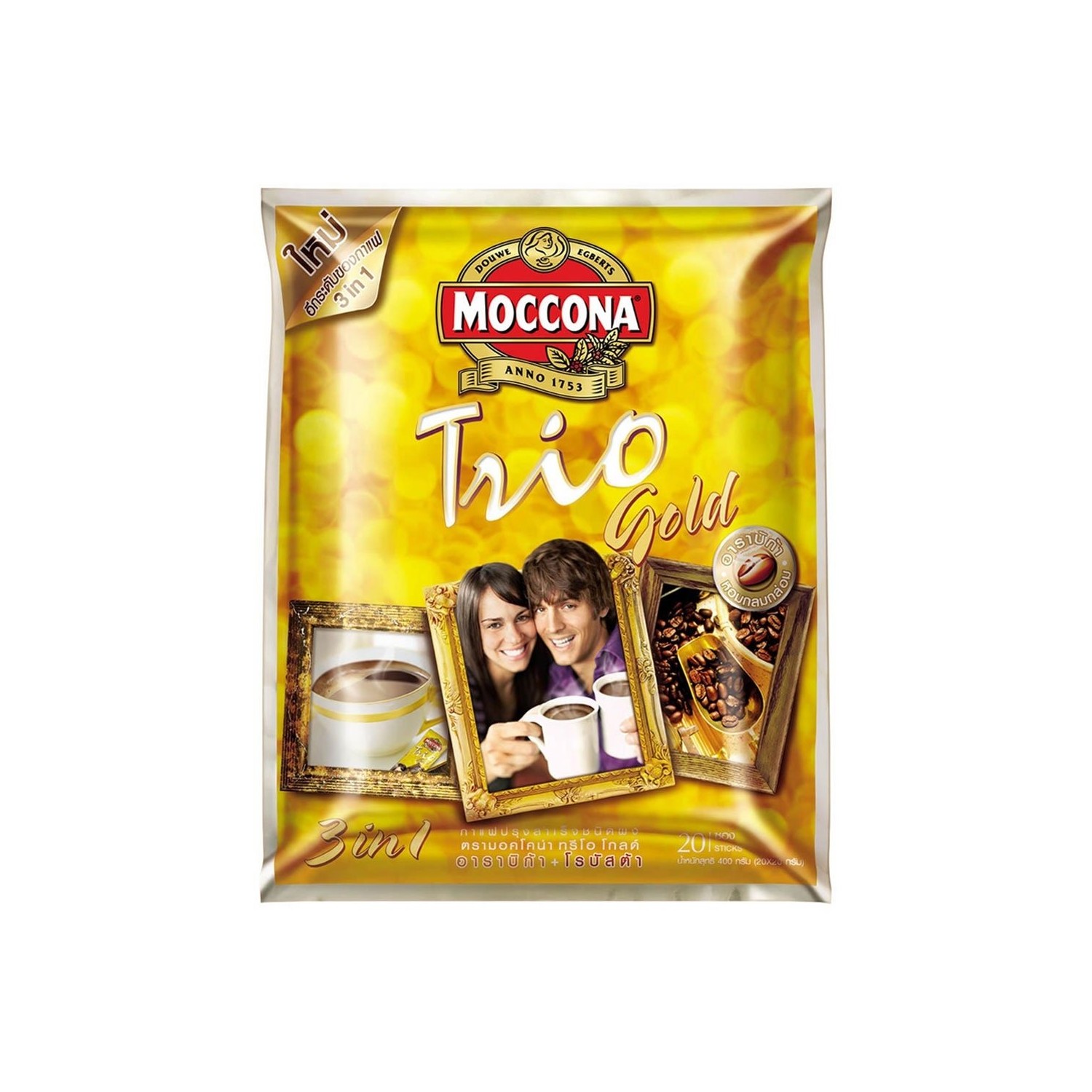 Moccona Trio Gold Arabita and Robuta Instant Coffee Mixed 400g. Pack 20 ...