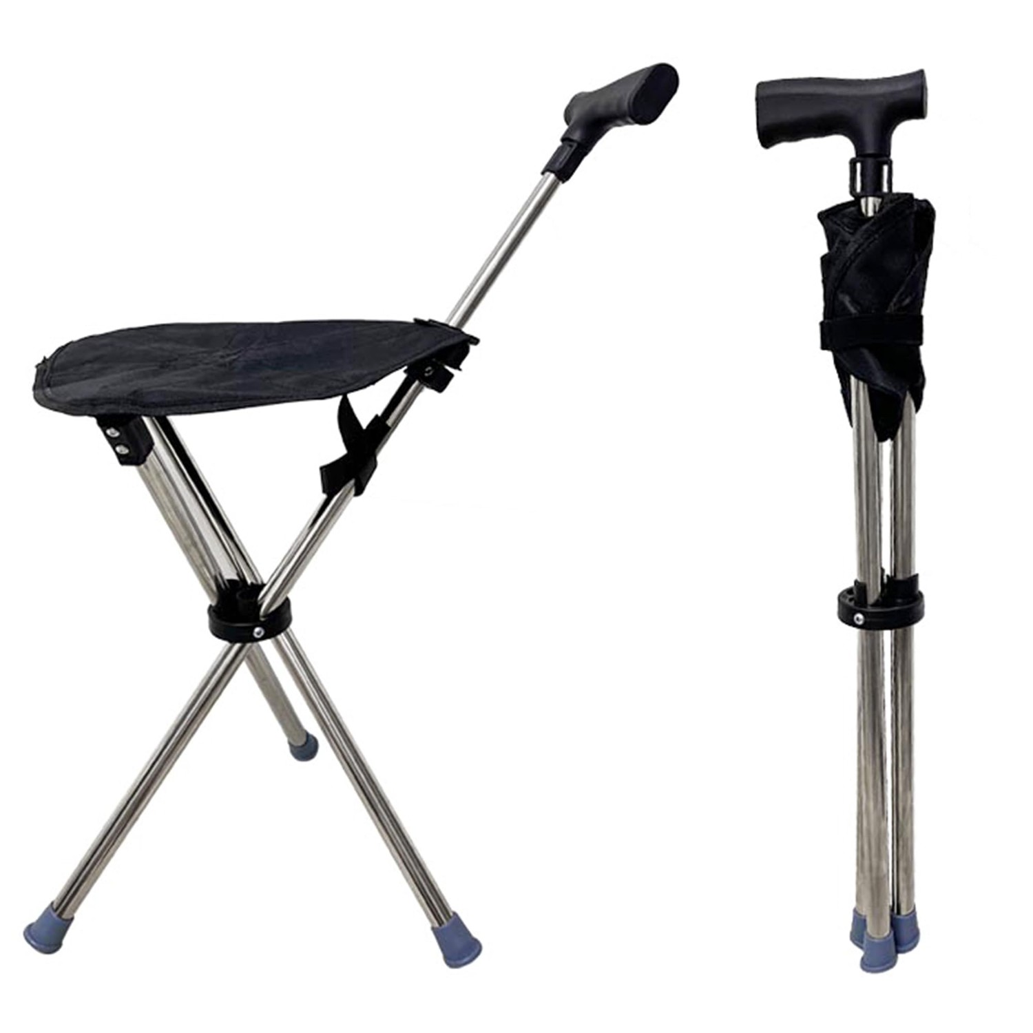 Phamouu Walking Stick with Seat, 68-90cm, Folding Lightweight Walking ...