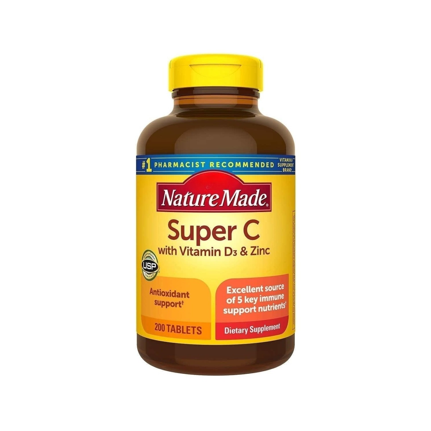 Generic Nature Made Super C with Vitamin D3 and Zinc, 200 Tablets ...