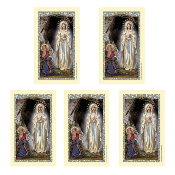 St. Bernadette Laminated Prayer Cards Set of Five Holy Cards - ibspot.com