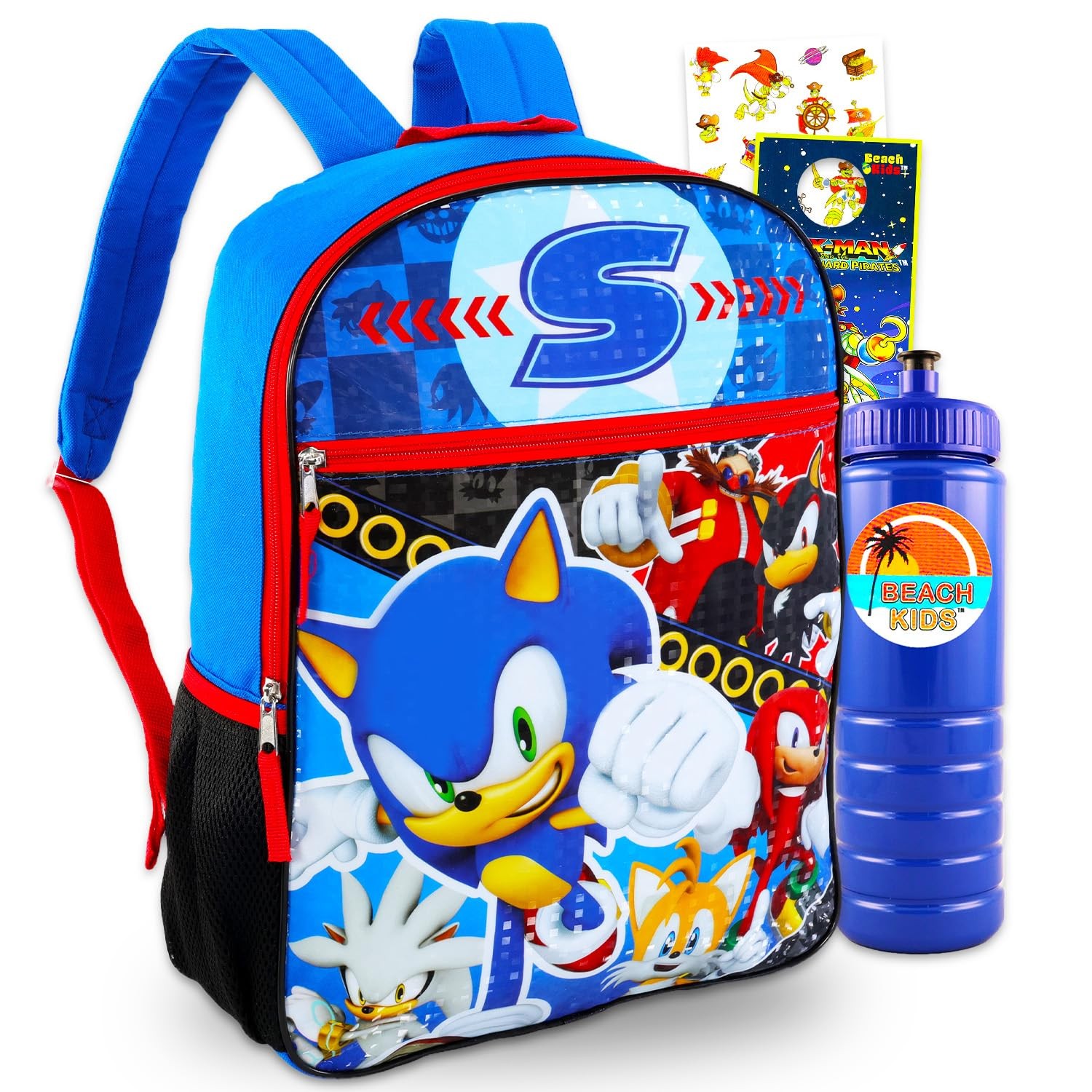 Nintendo Sonic the Hedgehog Backpack Set - Bundle 16" Sonic Backpack ...