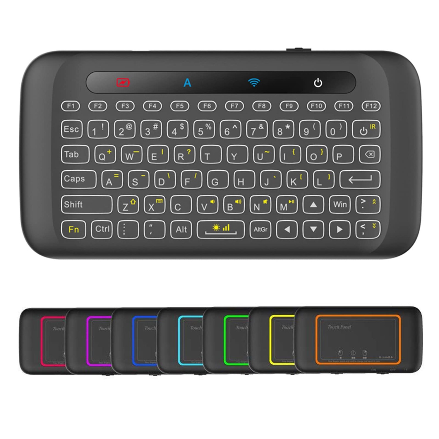 Mini Wireless Keyboard,H20 Mini Keyboard with Touchpad,Backlit Small ...