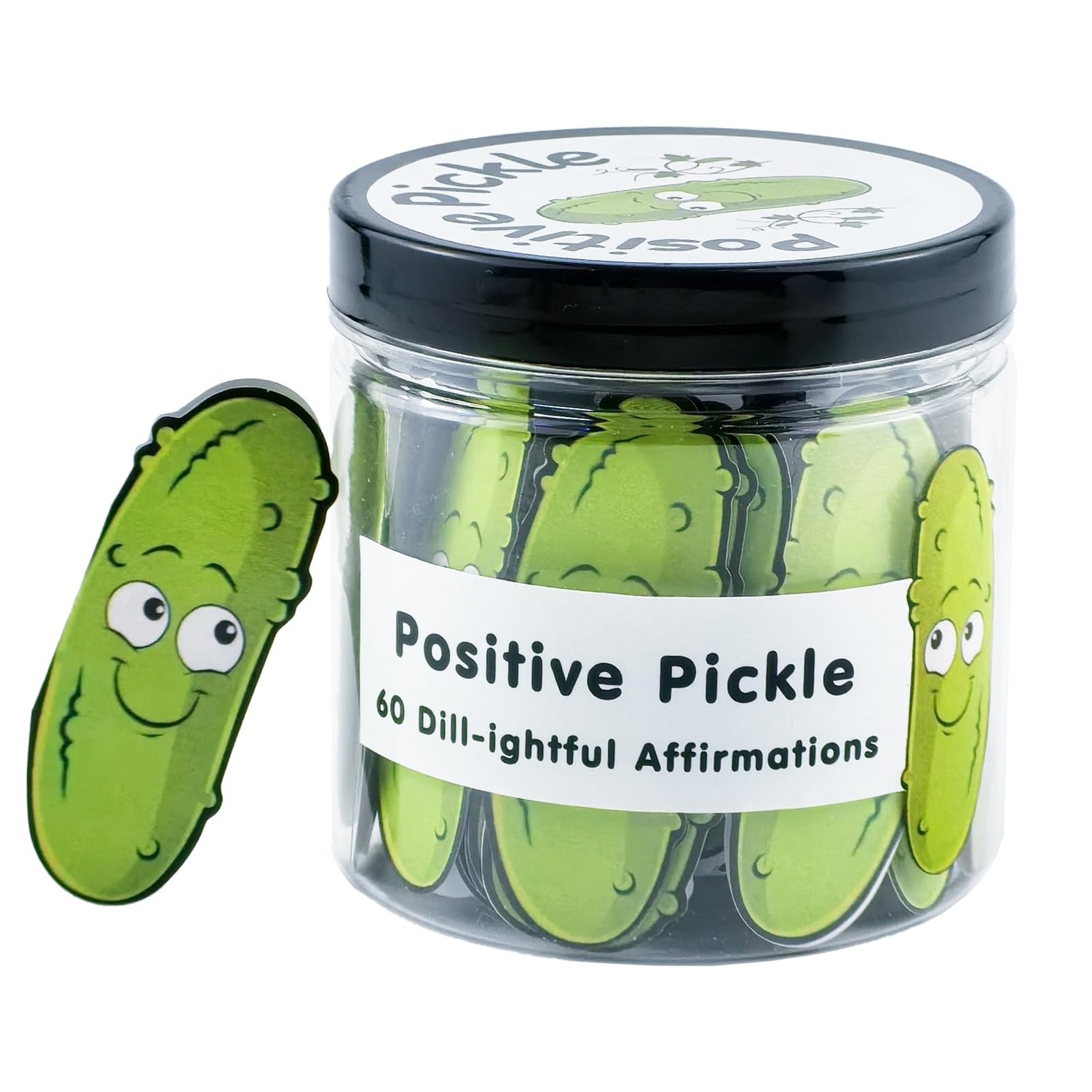 Emotional Support Pickle Jar with 60 Positive Affirmation Cards ...