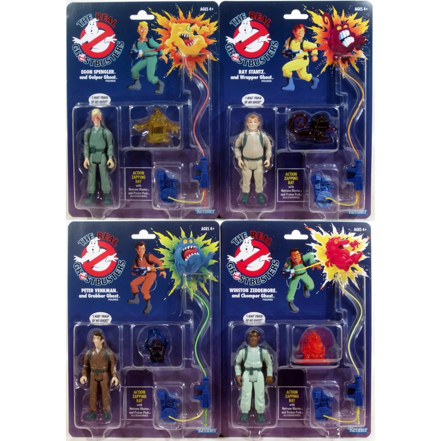 Hasbro The Real GHOSTBUSTERS Kenner Ray Egon Winston Classic 5” Action ...