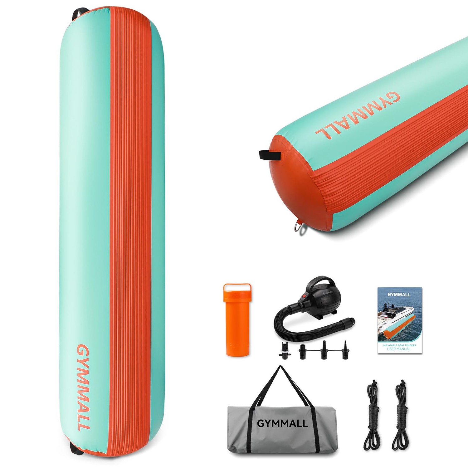 GYMMALL Inflatable Boat Bumpers for Docking Boat Fenders with 600W ...