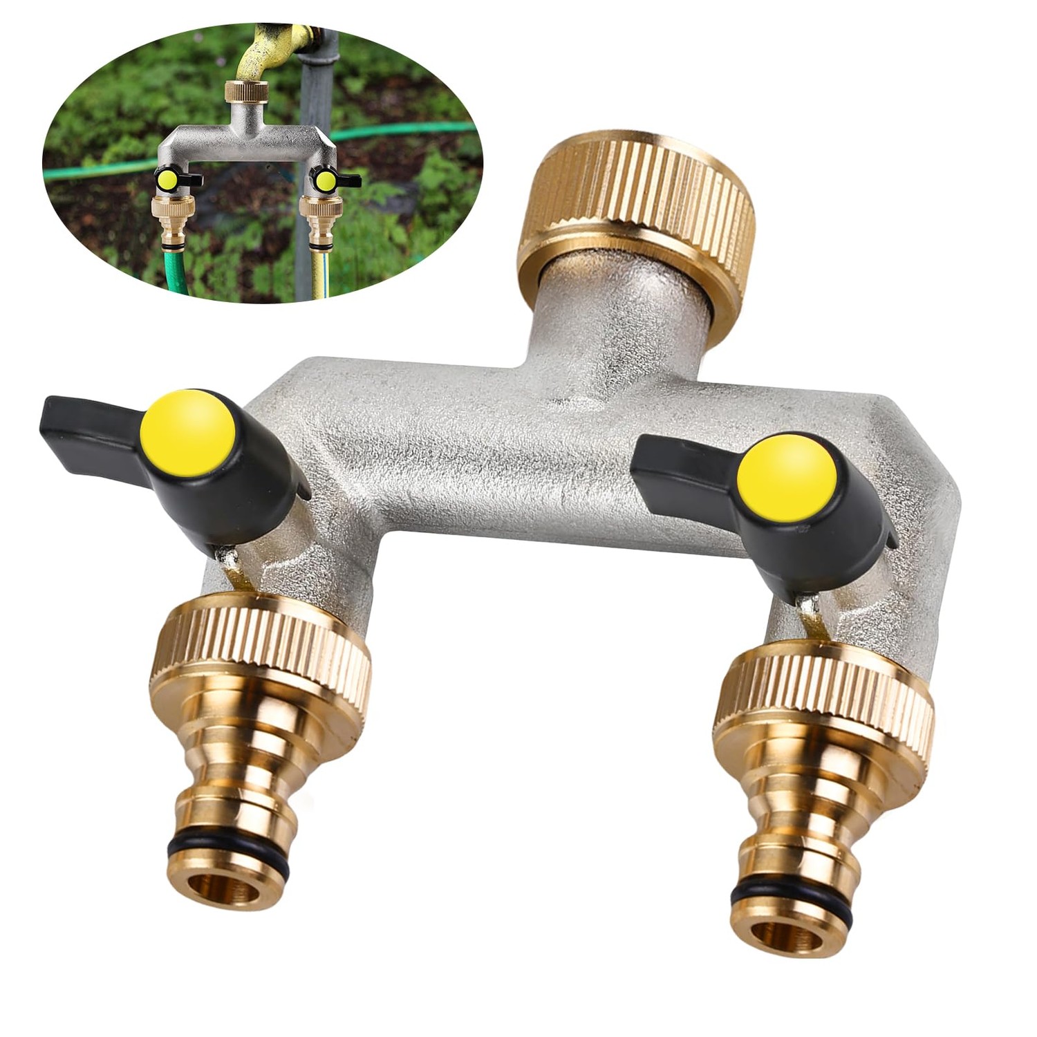 2-Way Distributor Water Distributor Tap Connector, Garden Tap Water ...