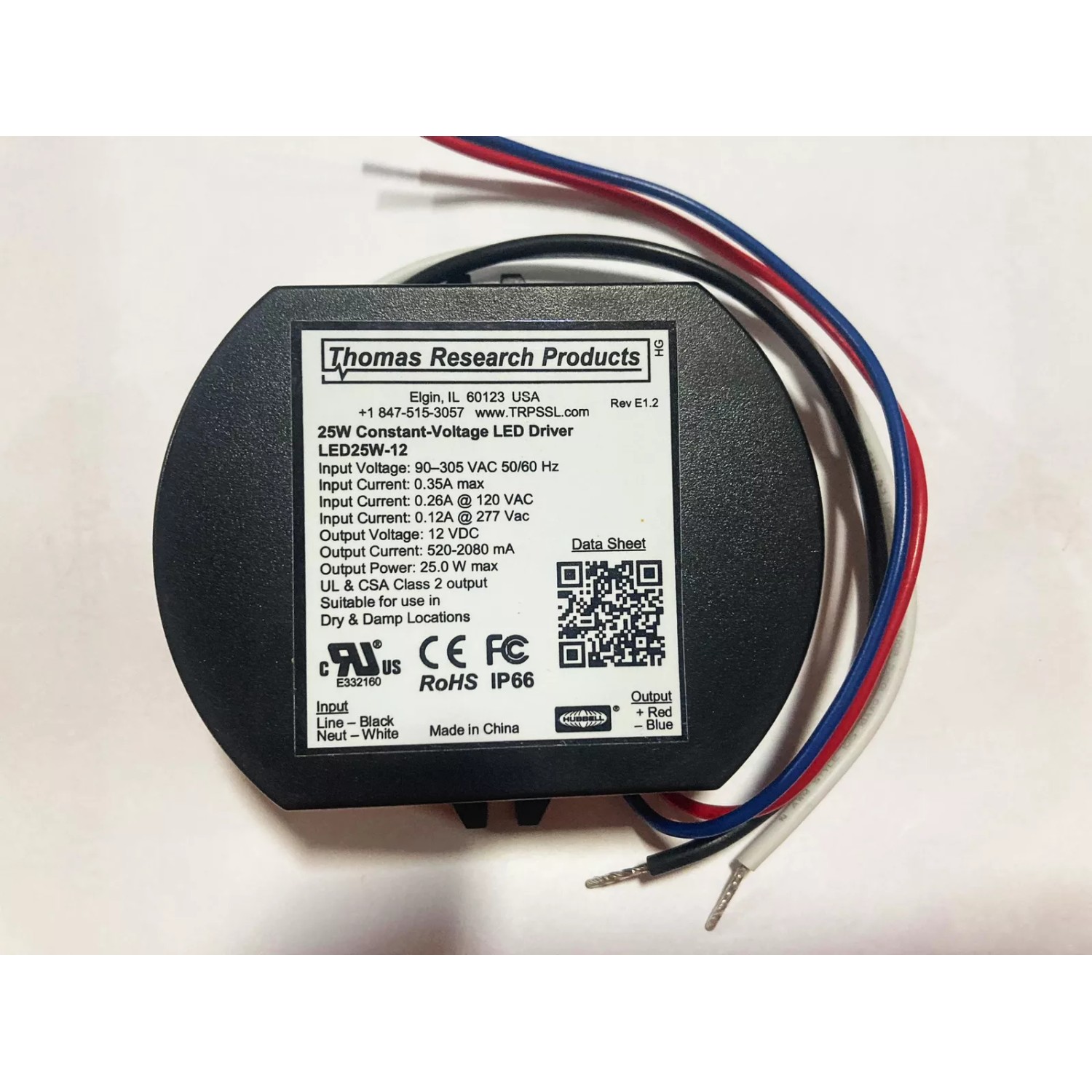 Hubbell Thomas Research Products LED 25W-12 Constant Voltage Driver ...
