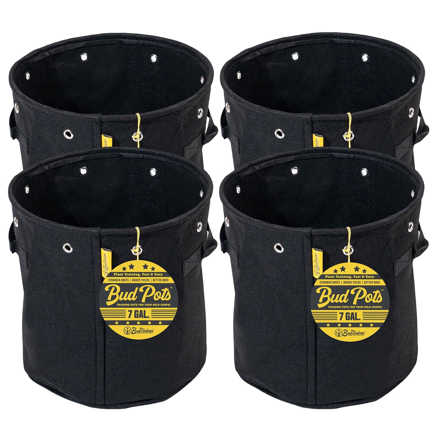 BudTrainer® BudPots® 7Ga (26.5L)|4-Pack|Metal Top Rim Never Collapses ...