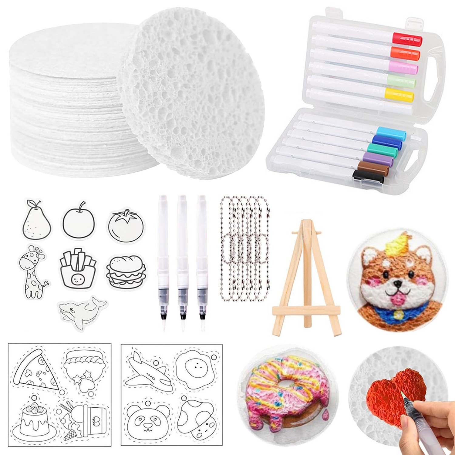 zhongko Magic Puffy Paint Kit 3D Foam Texture Painting Set with Magic ...