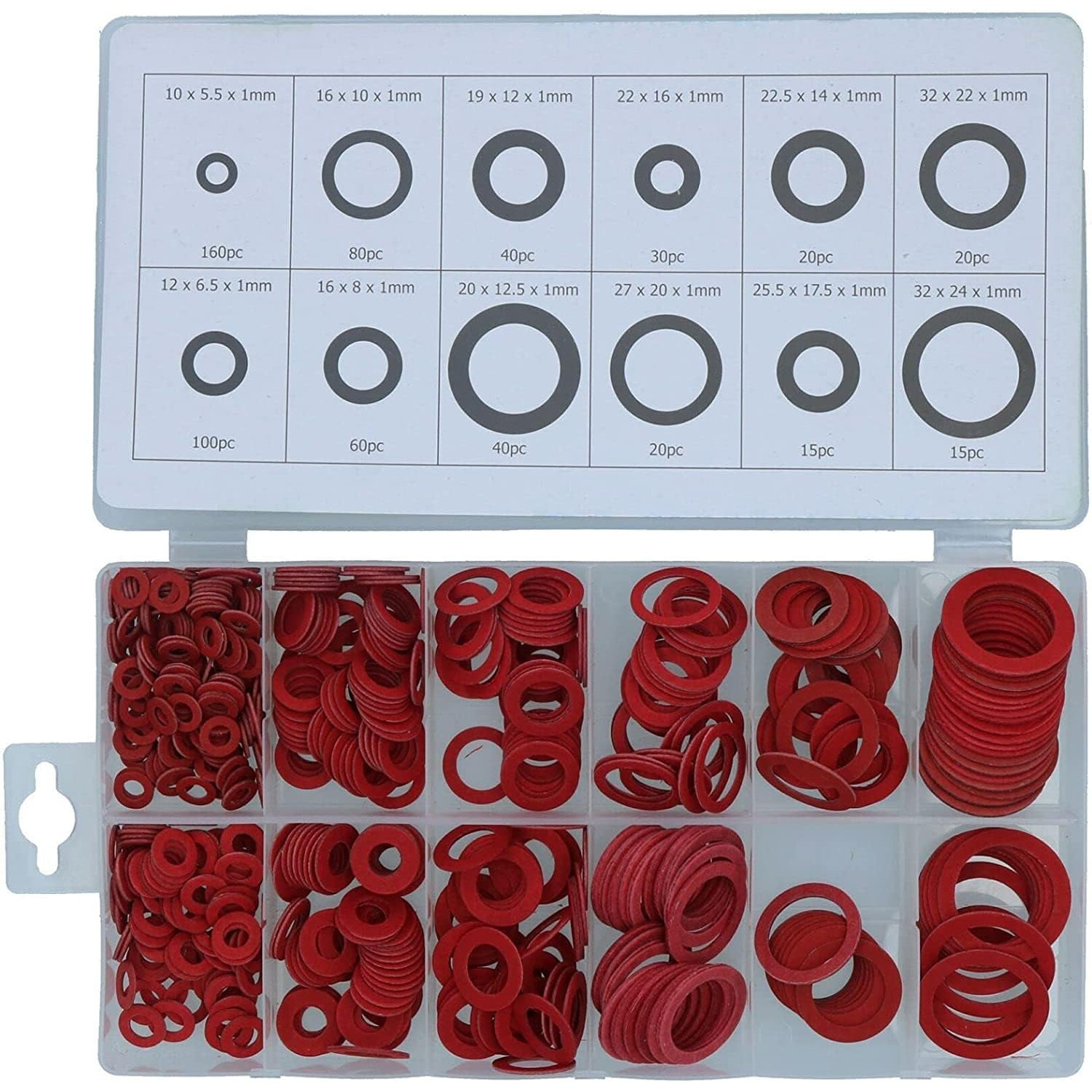 UKDD 600pc Fibre Washer Set - Assorted Fibre Seals Various Sizes ...