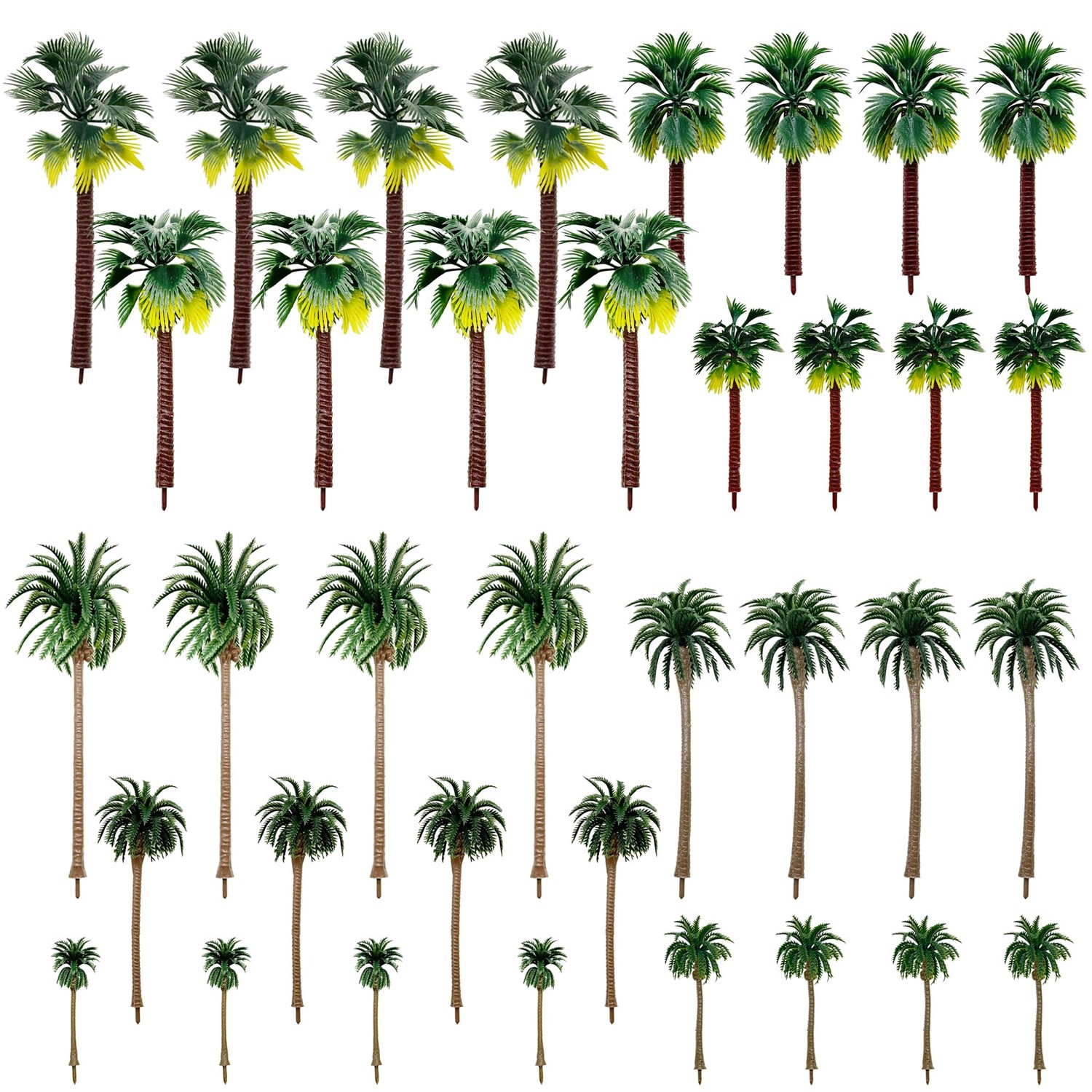 Cayway Model Trees Coconut Palm Model Trees, 36 PCS Mixed Model Trees ...
