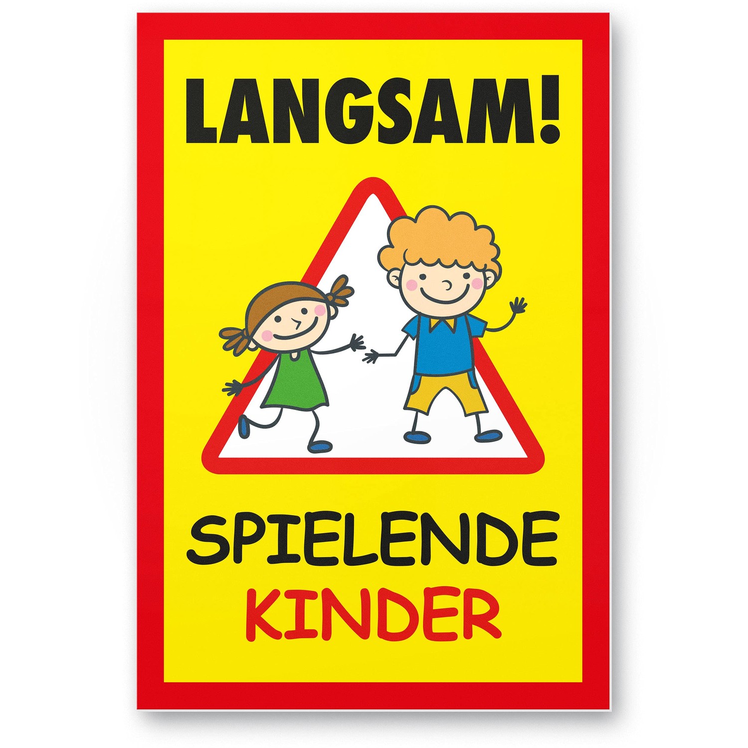 Komma Security Slow Playing Children Sign, 20 x 30 cm, Warning Sign ...