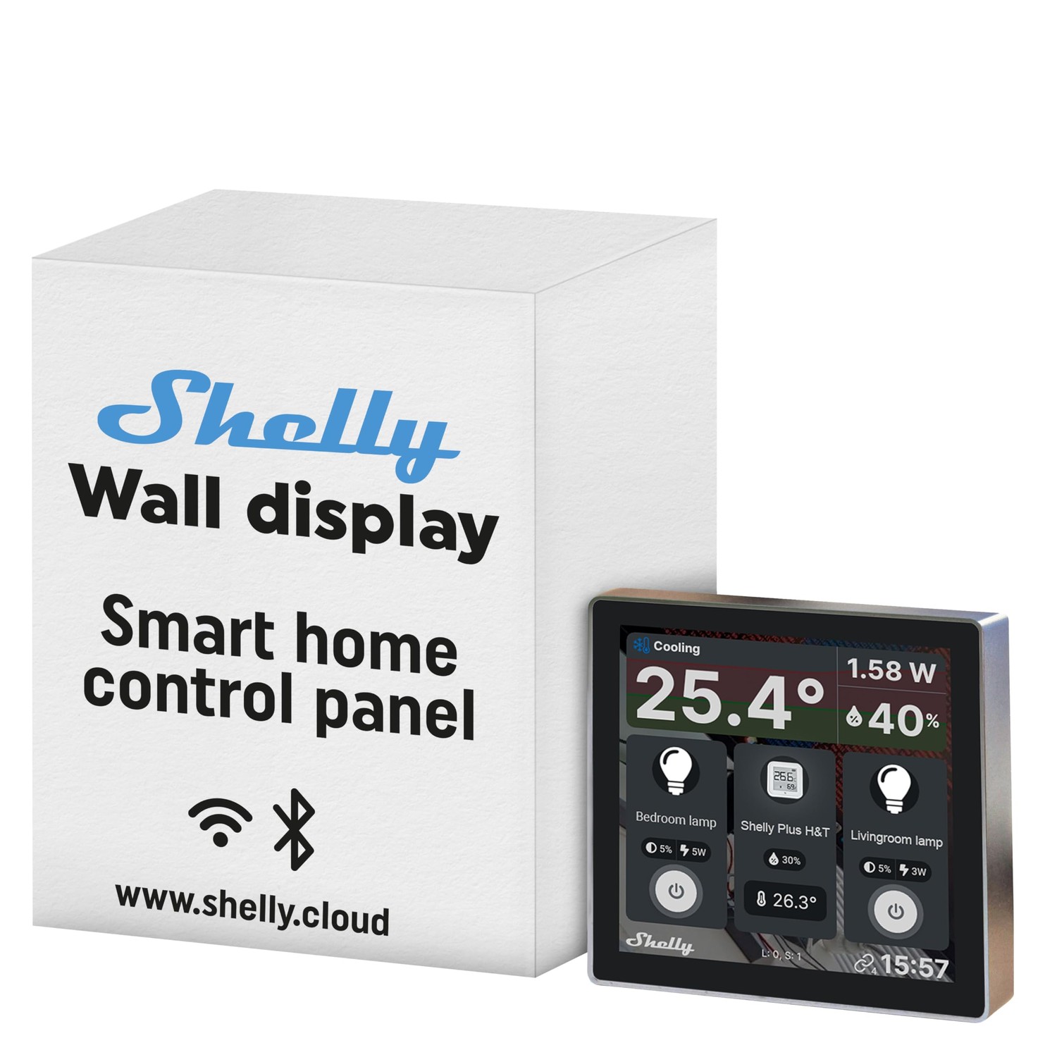 Shelly Wall Display Black | WLAN & Bluetooth Control Panel with ...