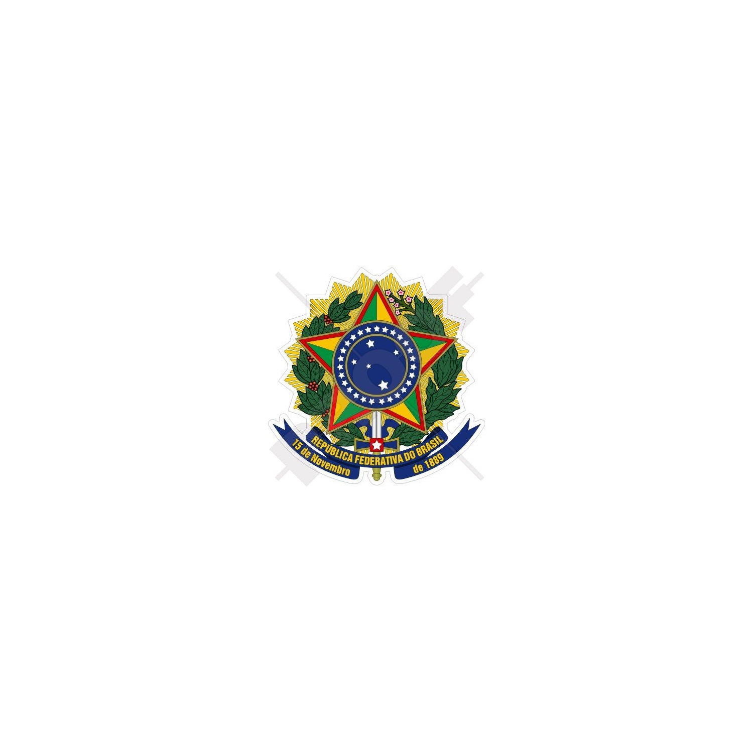 Brazil Brazilian Coat of Arms Badge Crest Brasil 3,5" (90mm) Vinyl ...