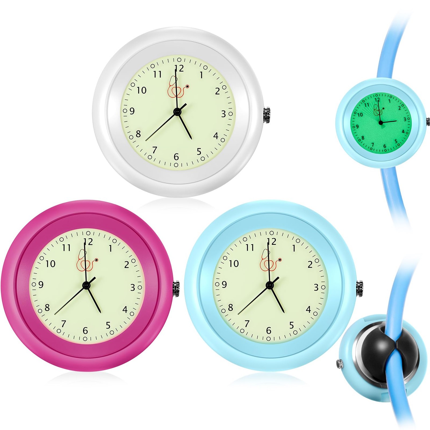 Dansydaisy 3 Pcs Glow in The Dark Stethoscope Watch Nurse Gift Clip on ...