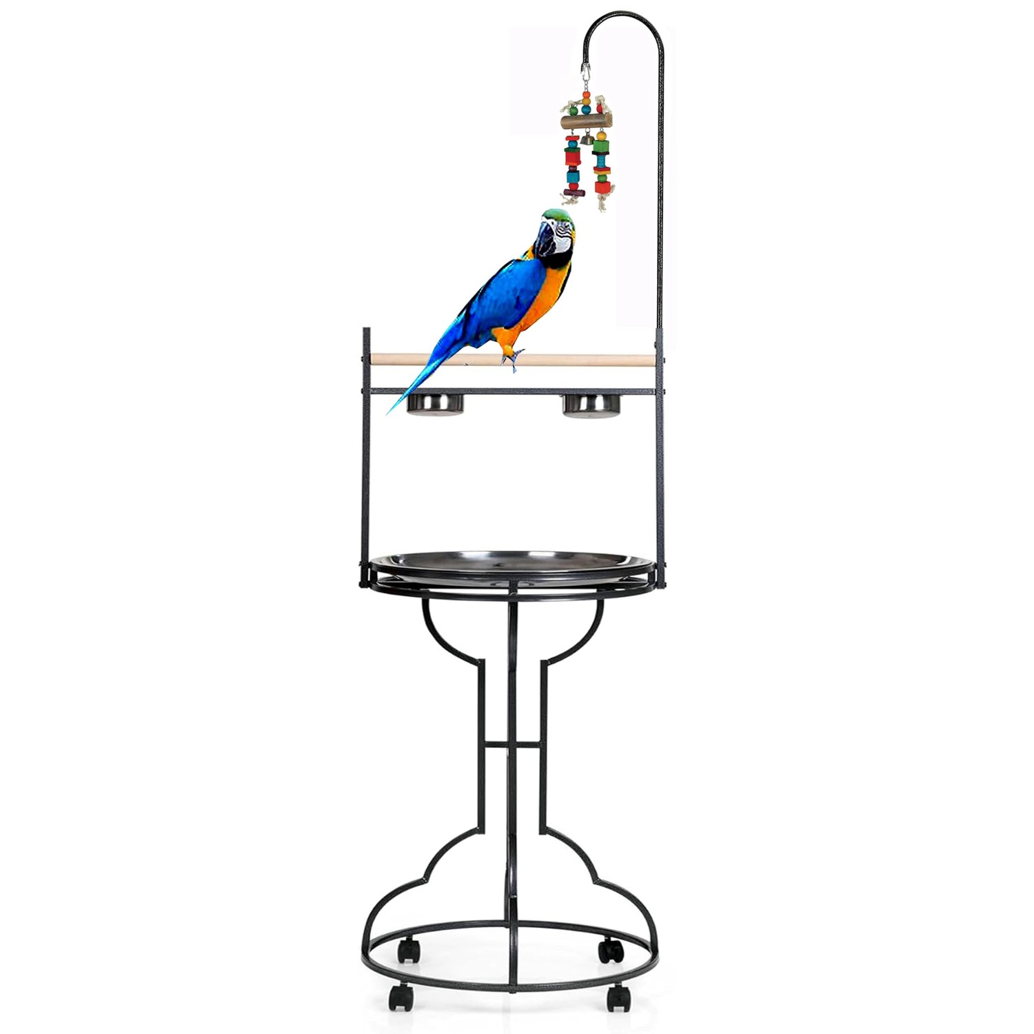 Elegant and Durable Wrought Iron Parrot Bird Play Perch Sturdy 4-Leg ...