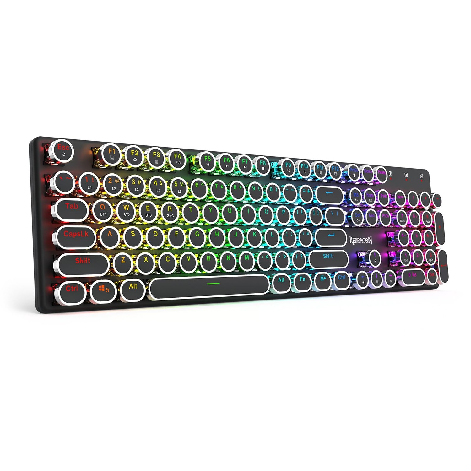 Redragon Wireless Mechanical Gaming Keyboard, Bluetooth/2.4Ghz/Wired ...