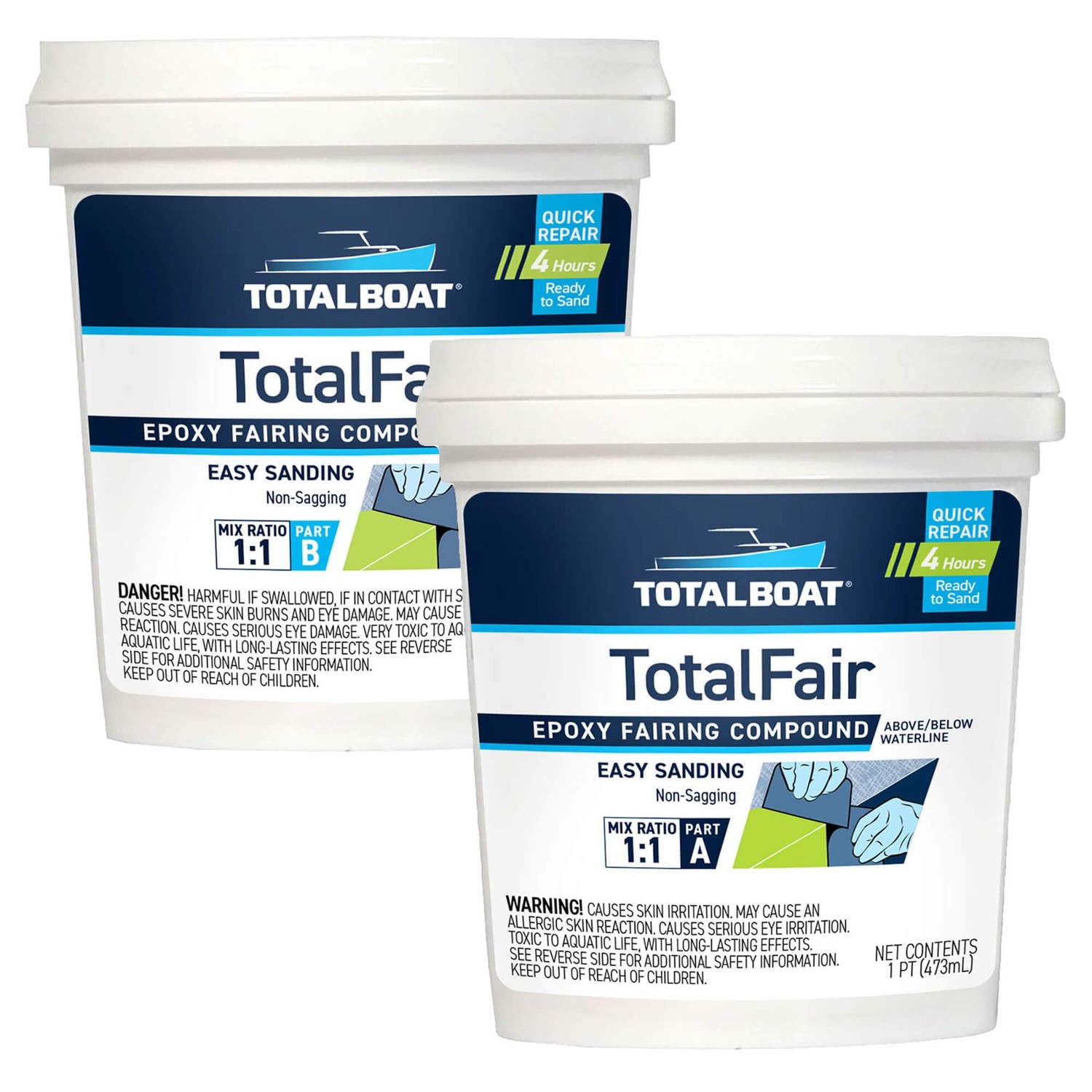 TotalBoat TotalFair Marine Epoxy Fairing Compound for Fiberglass, Wood ...