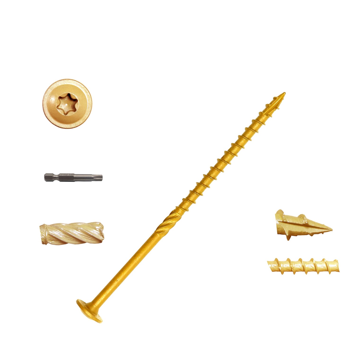 binifiMux Construction Lag Screws, T30 Decking Screws, #14 x 4 Inches ...