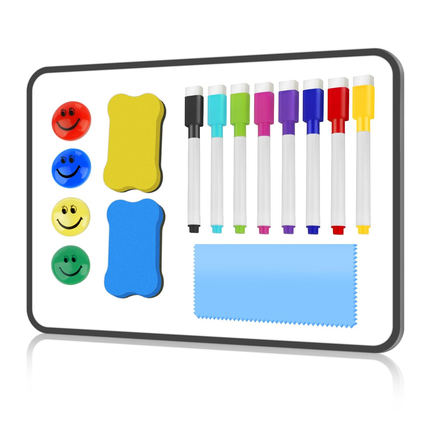 16 Pcs Dry Erase Whiteboards Set Small Double Sided Magnetic White ...