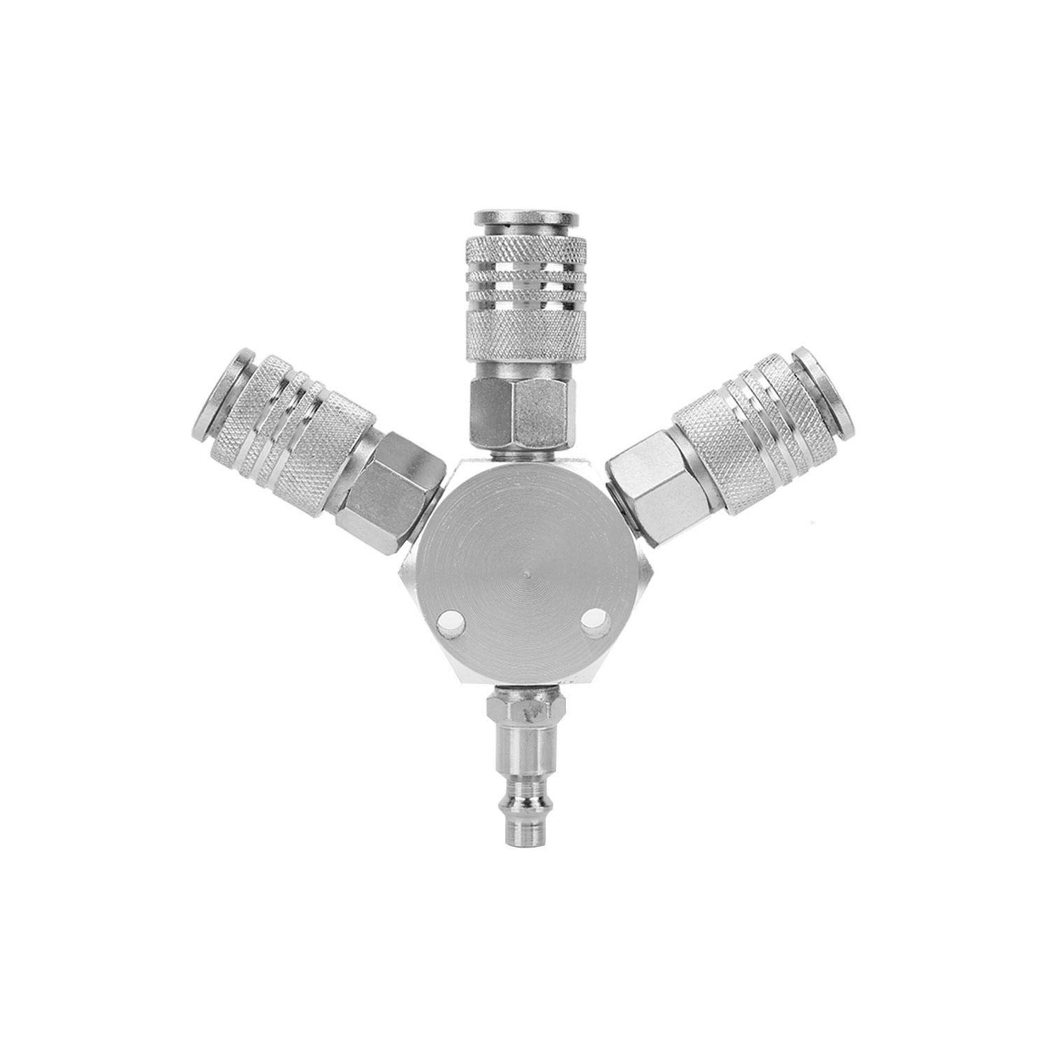 Pneumatic Connector,3 Ways Air Hose Manifold Quick Coupler Connector Adapter Splitter 1/4'' F ...