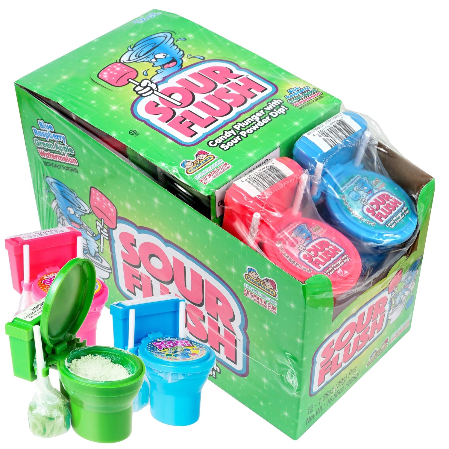 Sour Flush Toilet Candy, 12 Pack, 3 Assorted Flavors, Toilet Candy, Fun ...