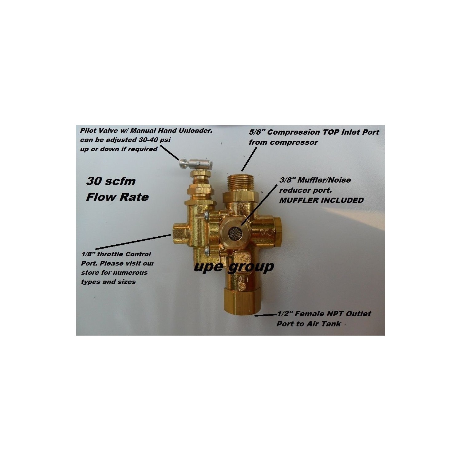 Air Compressor Pilot check valve unloader combination discharge 5/8 ...