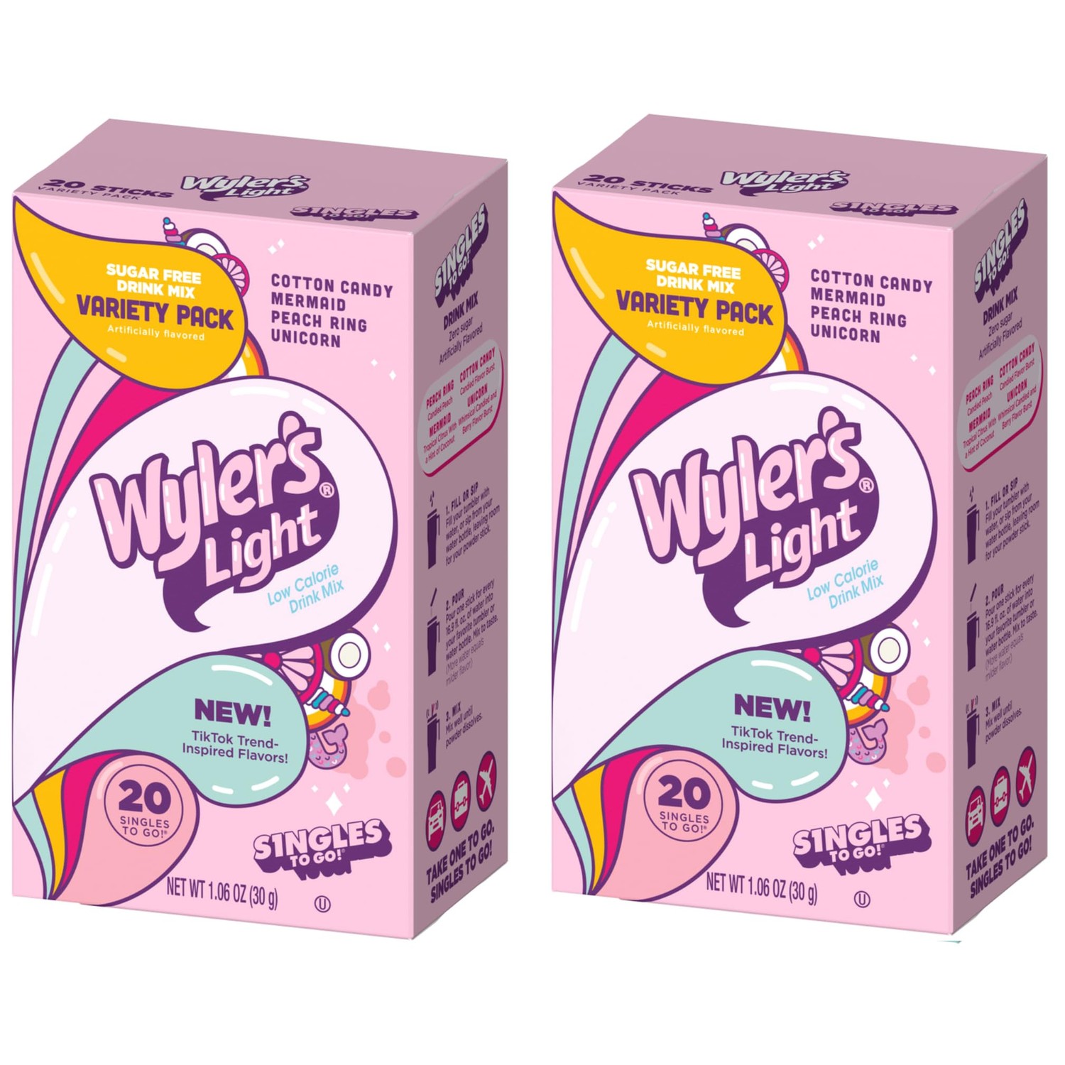 The Jel Sert Company Wyler's Light TikTok Bundle Variety Pack - Pack of ...