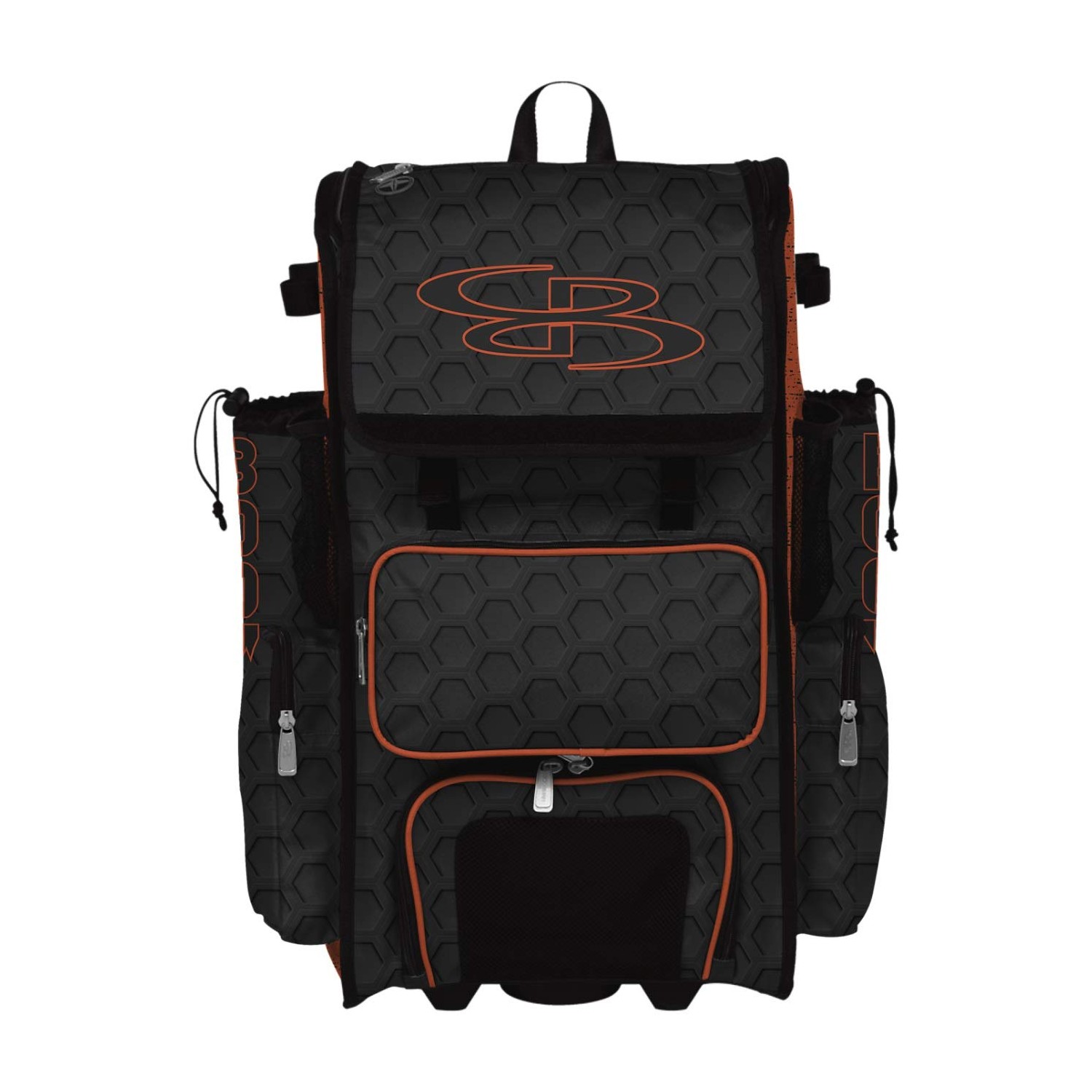 Boombah Superpack Hybrid Rolling Bat Bag - 3DHC Black/Orange - Wheeled ...