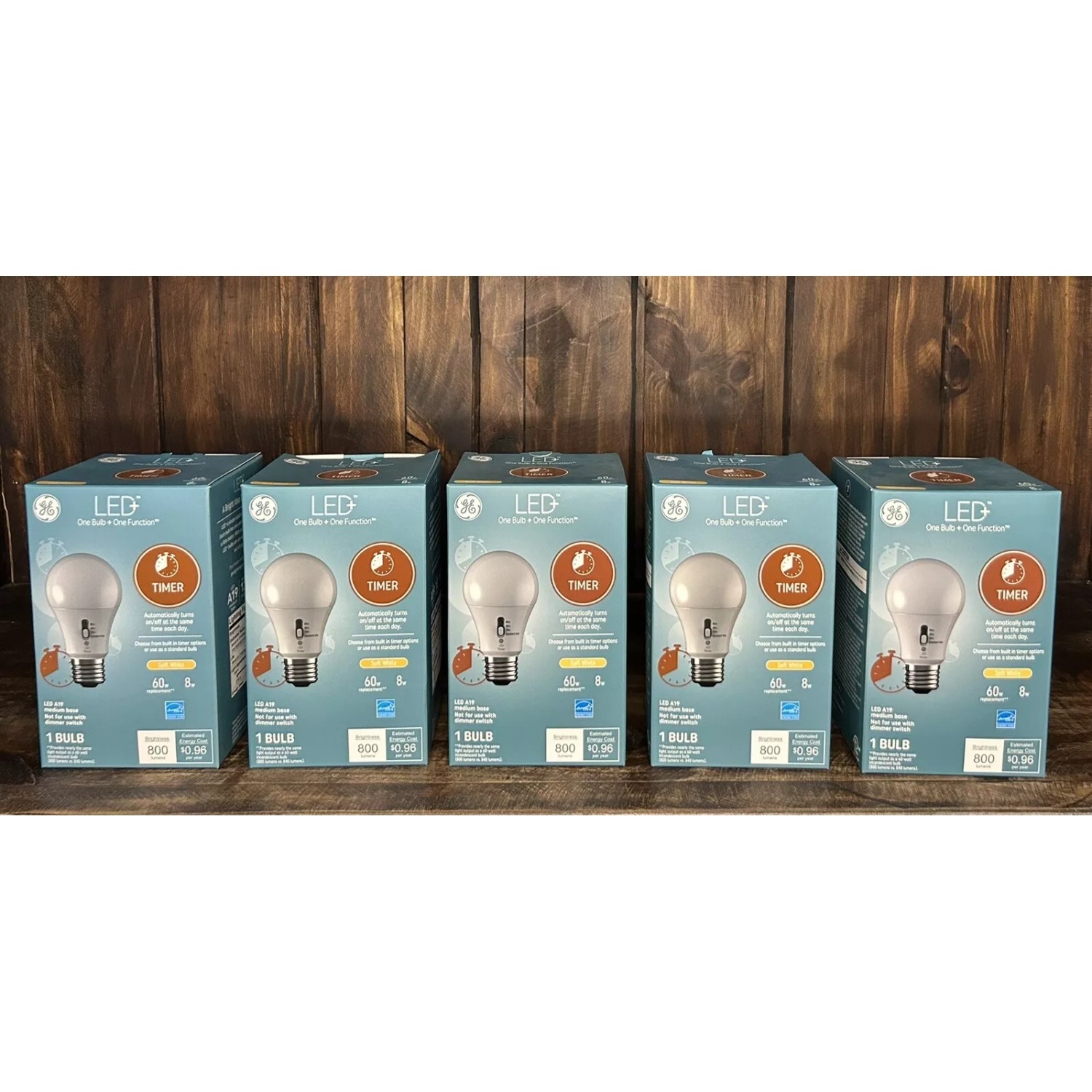 GE Lighting Lot Of 5 GE LED+ Timer Light Bulb, Soft White, Built in ...