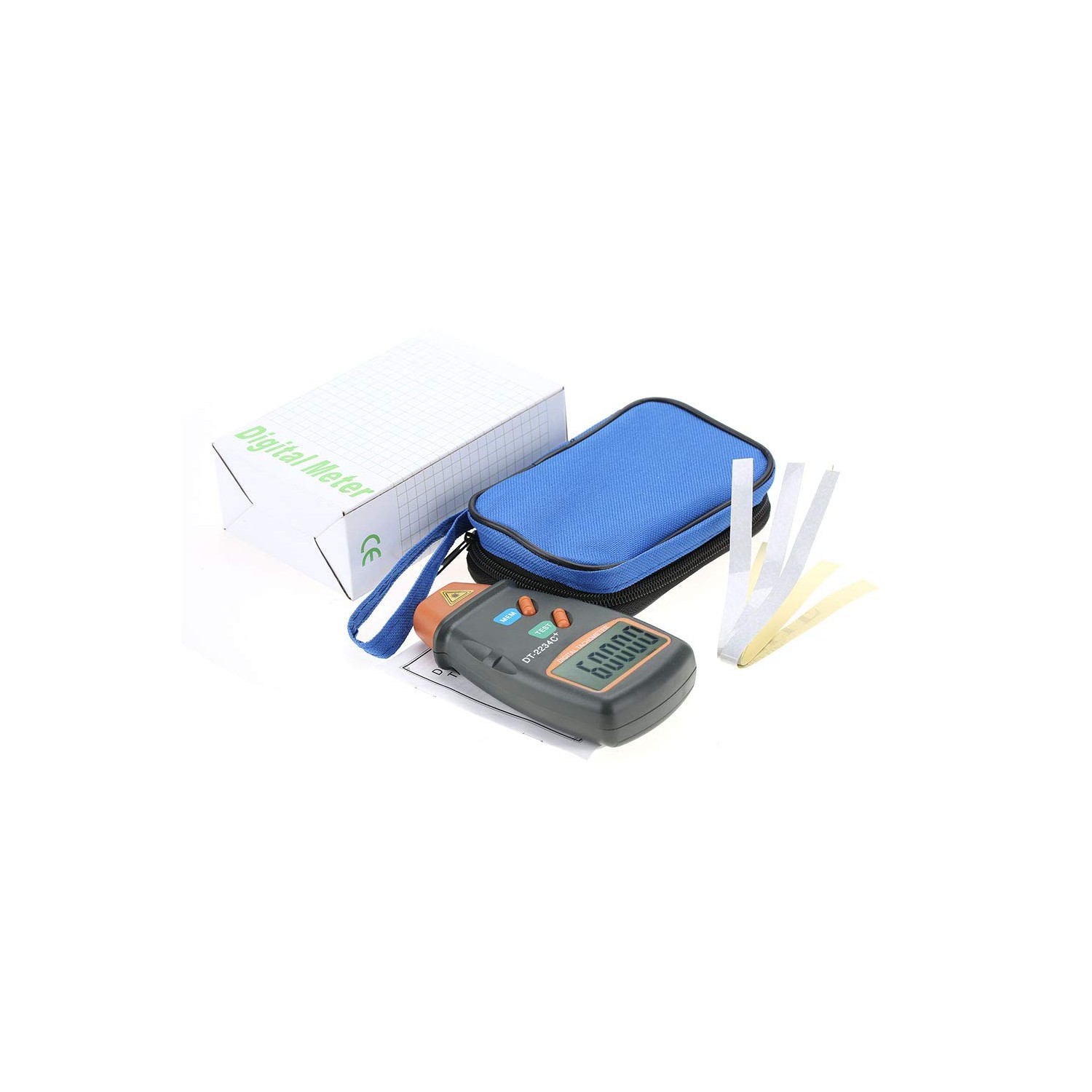 Handheld Digital Tachometer set with Blue Bag, Non-Contact Digital LCD ...