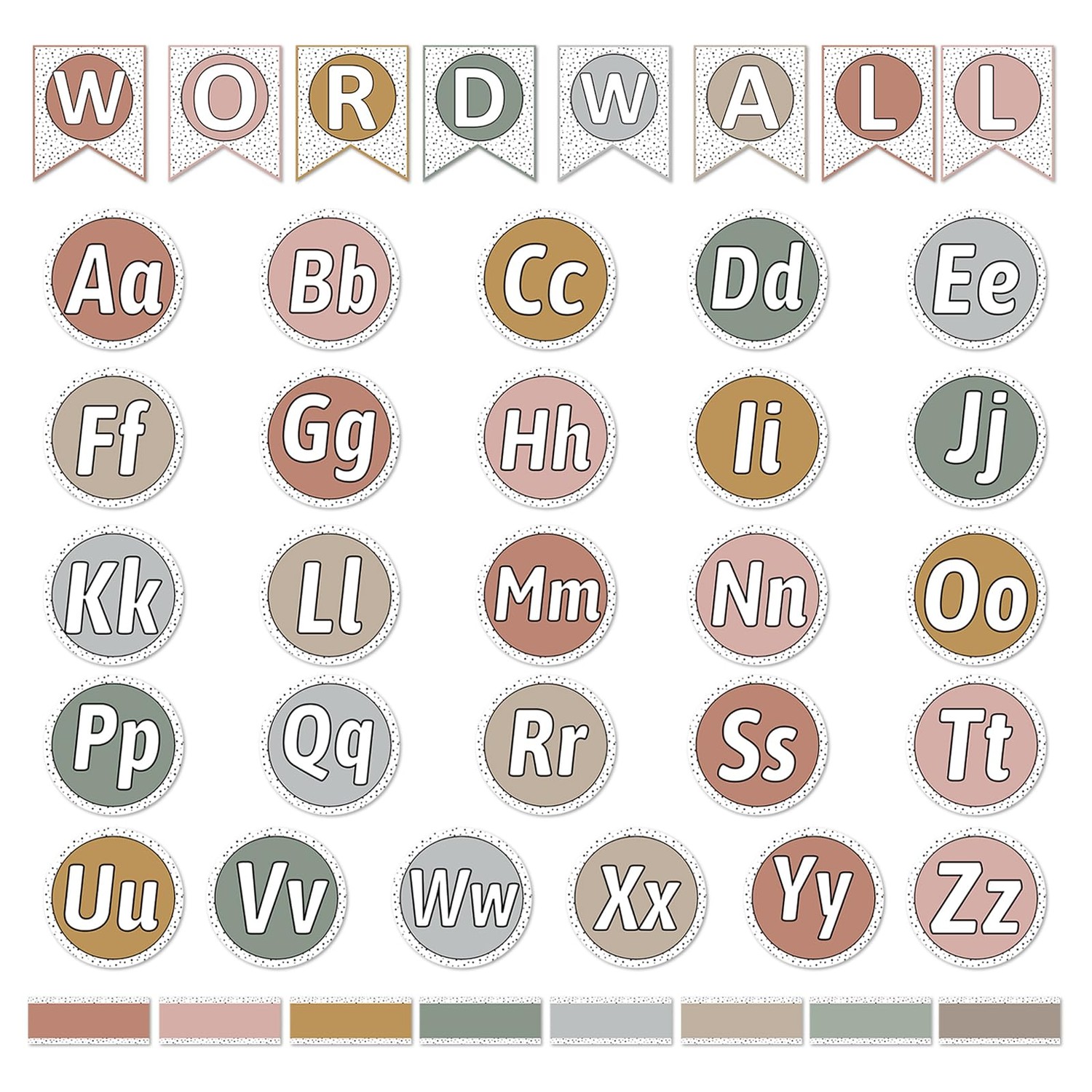 JarThenaAMCS 82Pcs Neutral Boho Word Wall Bulletin Board Set Colorful ...
