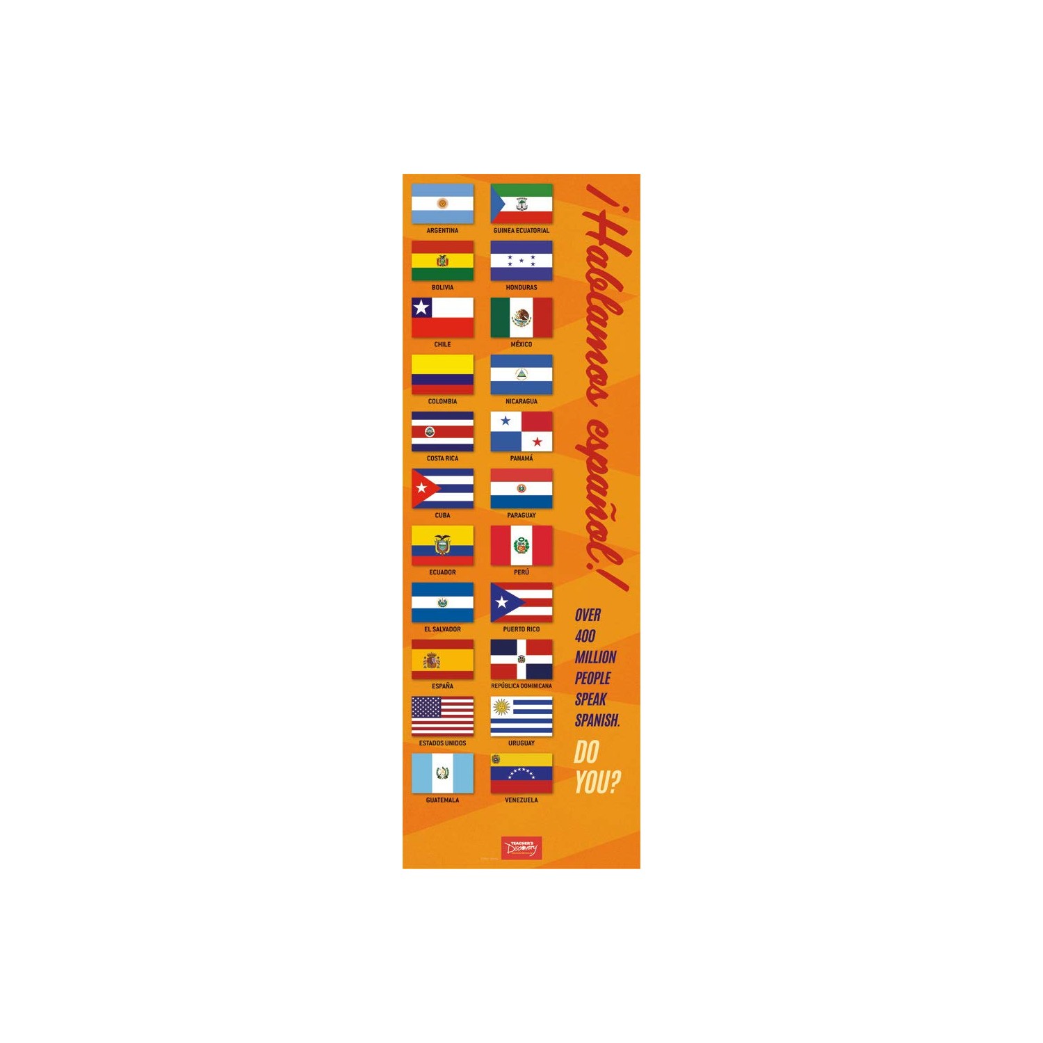 Teacher's Discovery We Speak Spanish Flags Skinny Poster - ibspot.com