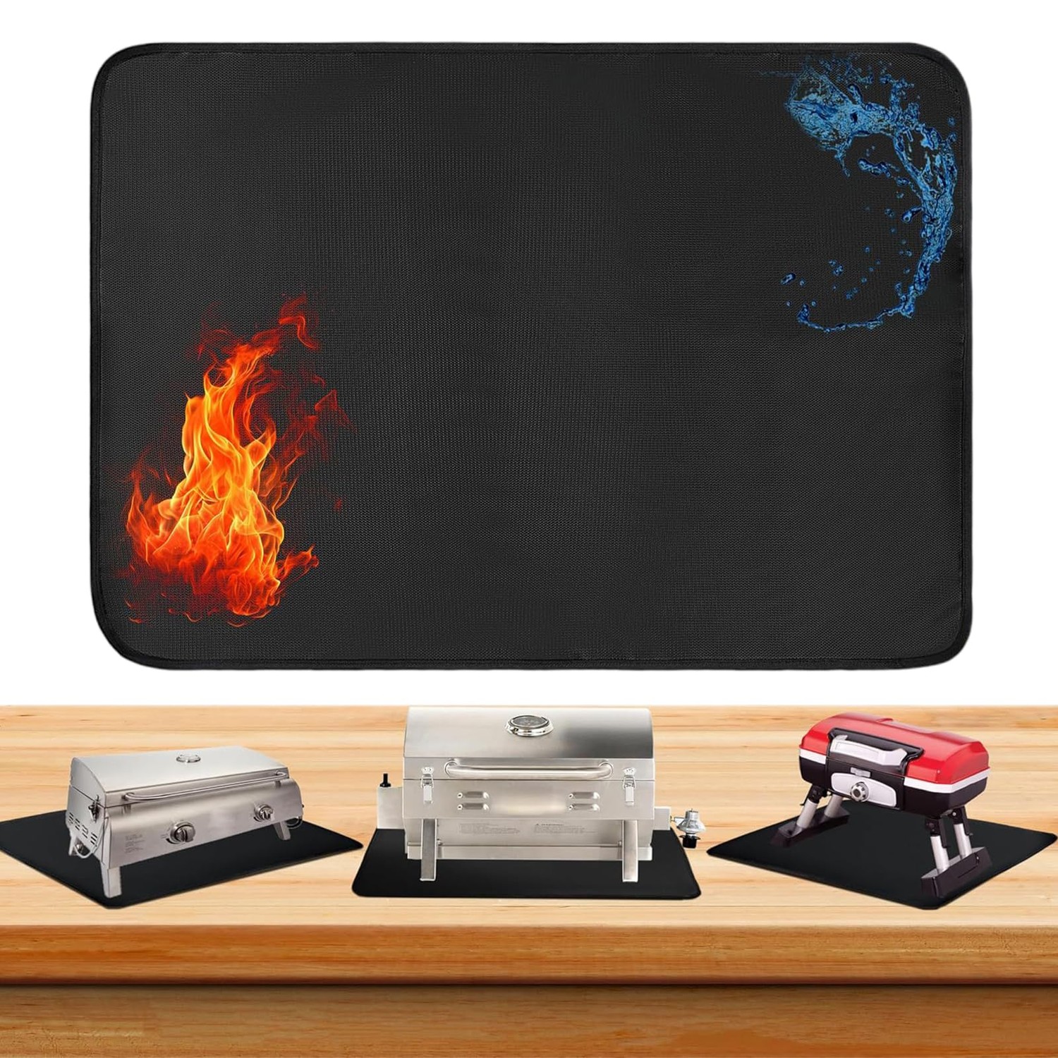 VARKAGE Fireproof Mat 48 x 35 cm, Heat Protection Mat up to 1000°C, 5 ...