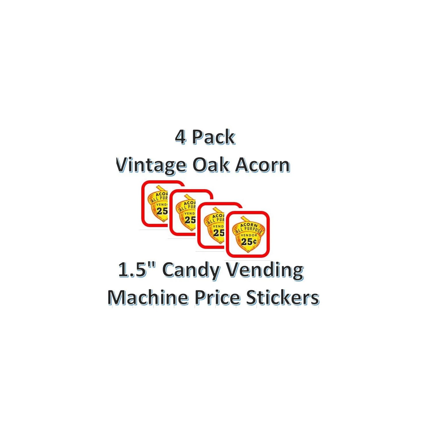 vendinglabels Candy Vending Machine Labels Acorn Price Stickers (4 pack ...