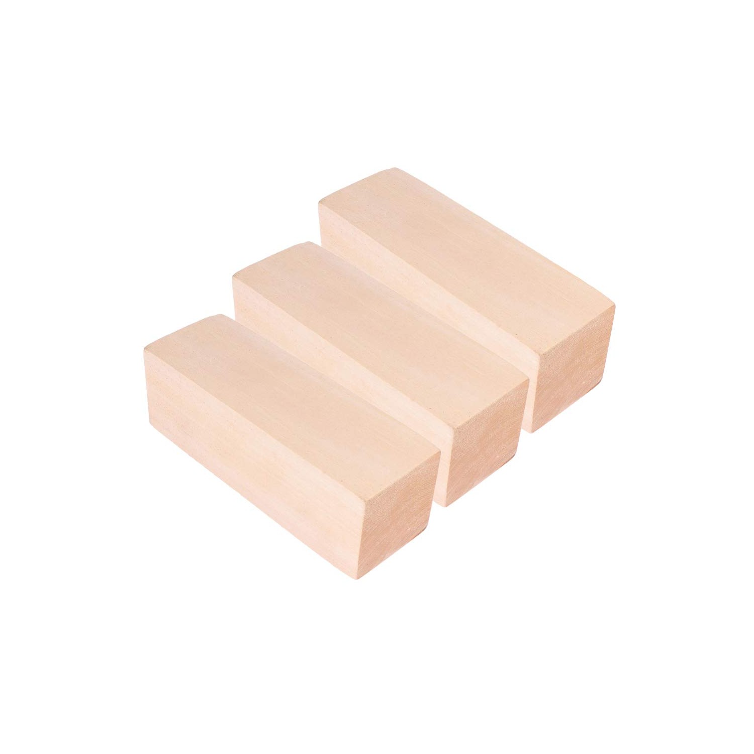 Exceart 4 Inch Balsa Block 3pcs Unfinished Wood Boards Wood Plaques ...