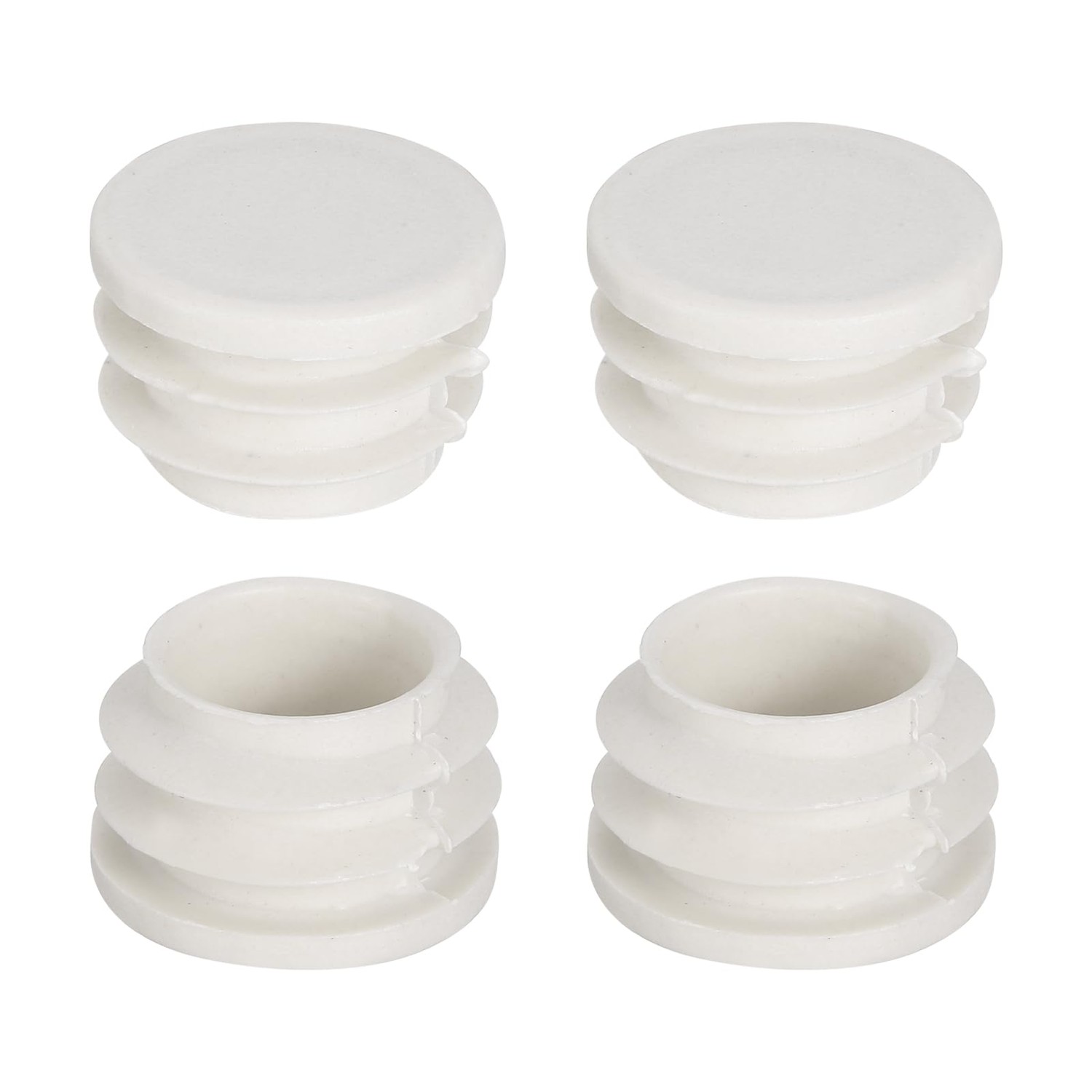 sourcing map 1"(25mm) Round Plastic Plug, 4 Pcs White Pipe Tubing End ...