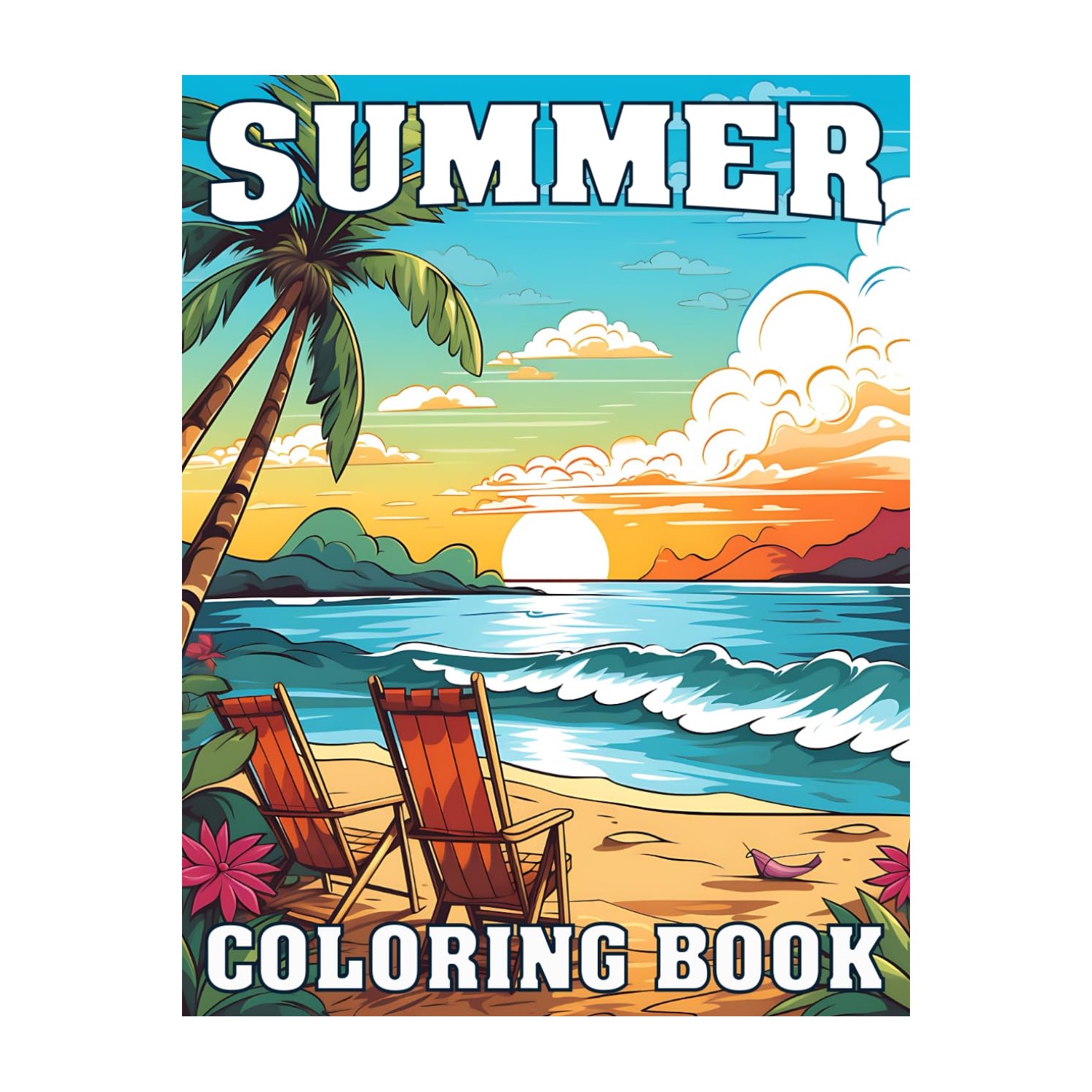 Summer Coloring Book: Surrender to the Tranquility of Beachfront Bliss ...