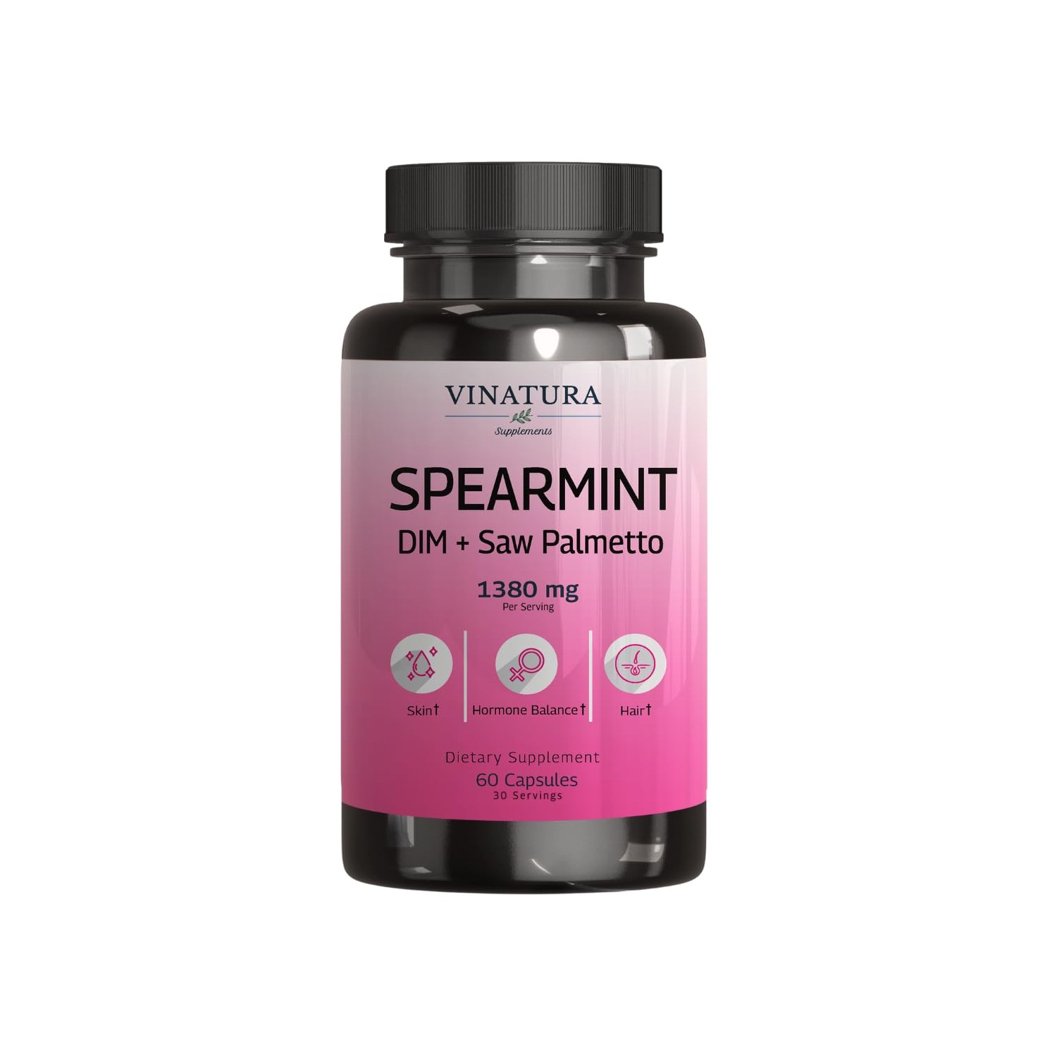 VINATURA Spearmint Leaf Capsules Supplement - 1380mg/serving, Enhanced ...