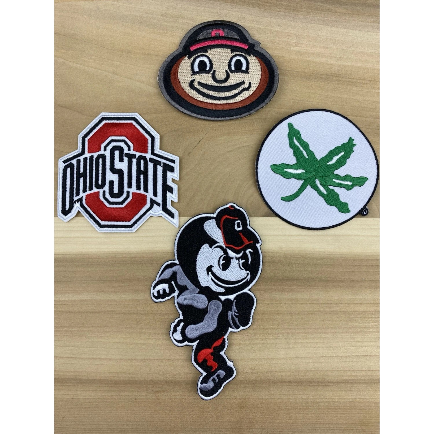 SET OF 4 THE OHIO STATE BUCKEYES FOOTBALL BASKETBALL EMBROIDERED IRON ...