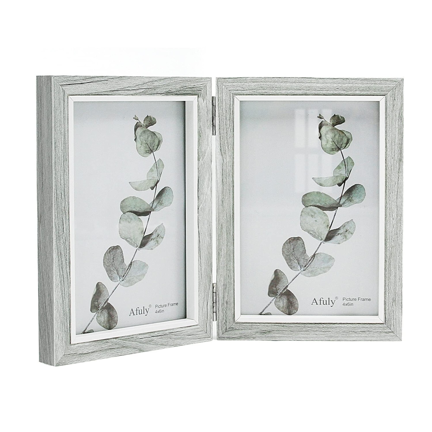 Afuly Double Photo Frame 6x4 Picture Frames Grey Folding 2 Pictures ...