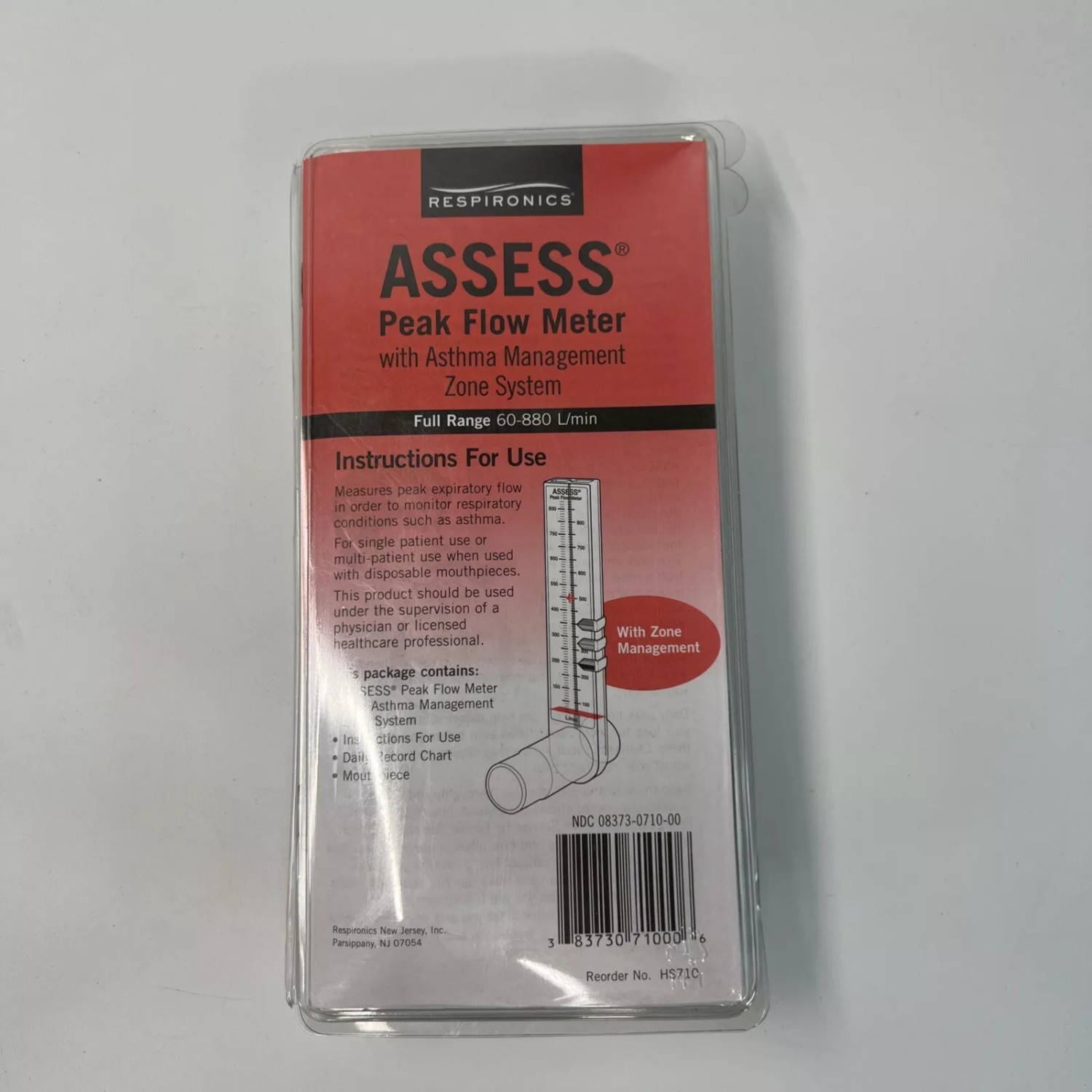 Personal Best Assess Peak Flow Meter - Model HS710 Full Range 60-880 L ...