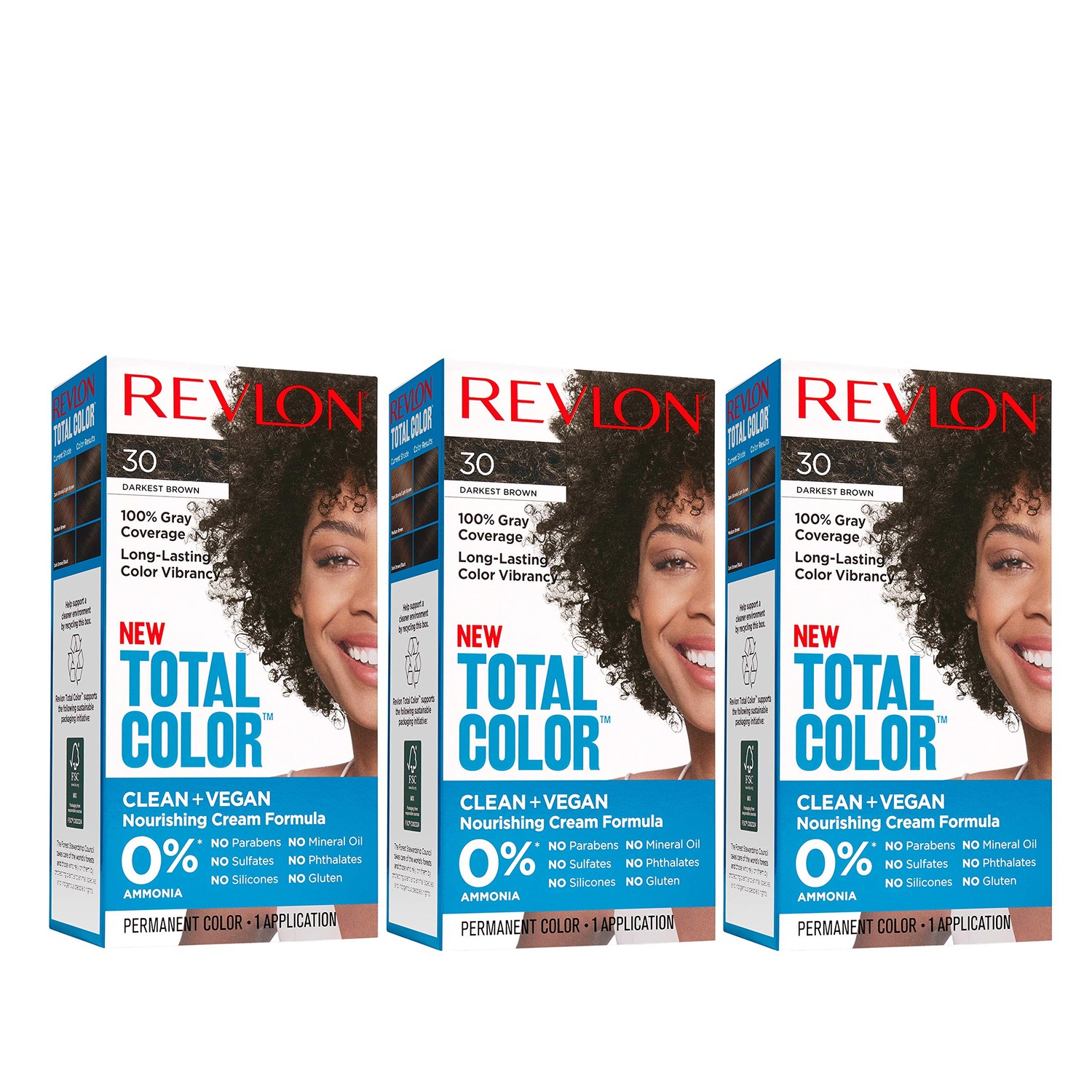 Revlon Permanent Hair Color, Permanent Hair Dye, Total Color with 100% ...