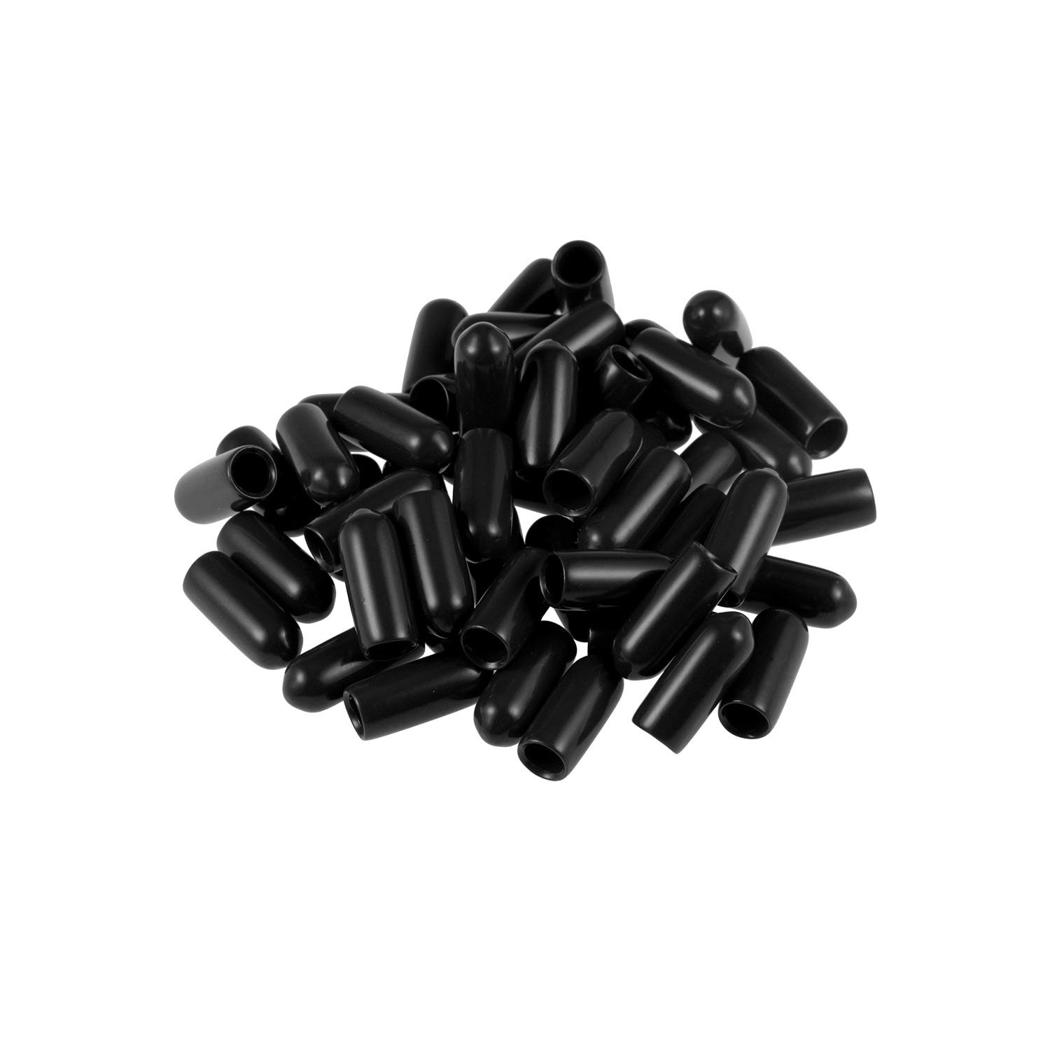 sourcing map 50pcs Rubber End Caps 4.5mm ID Vinyl Round Tube Bolt Cap ...