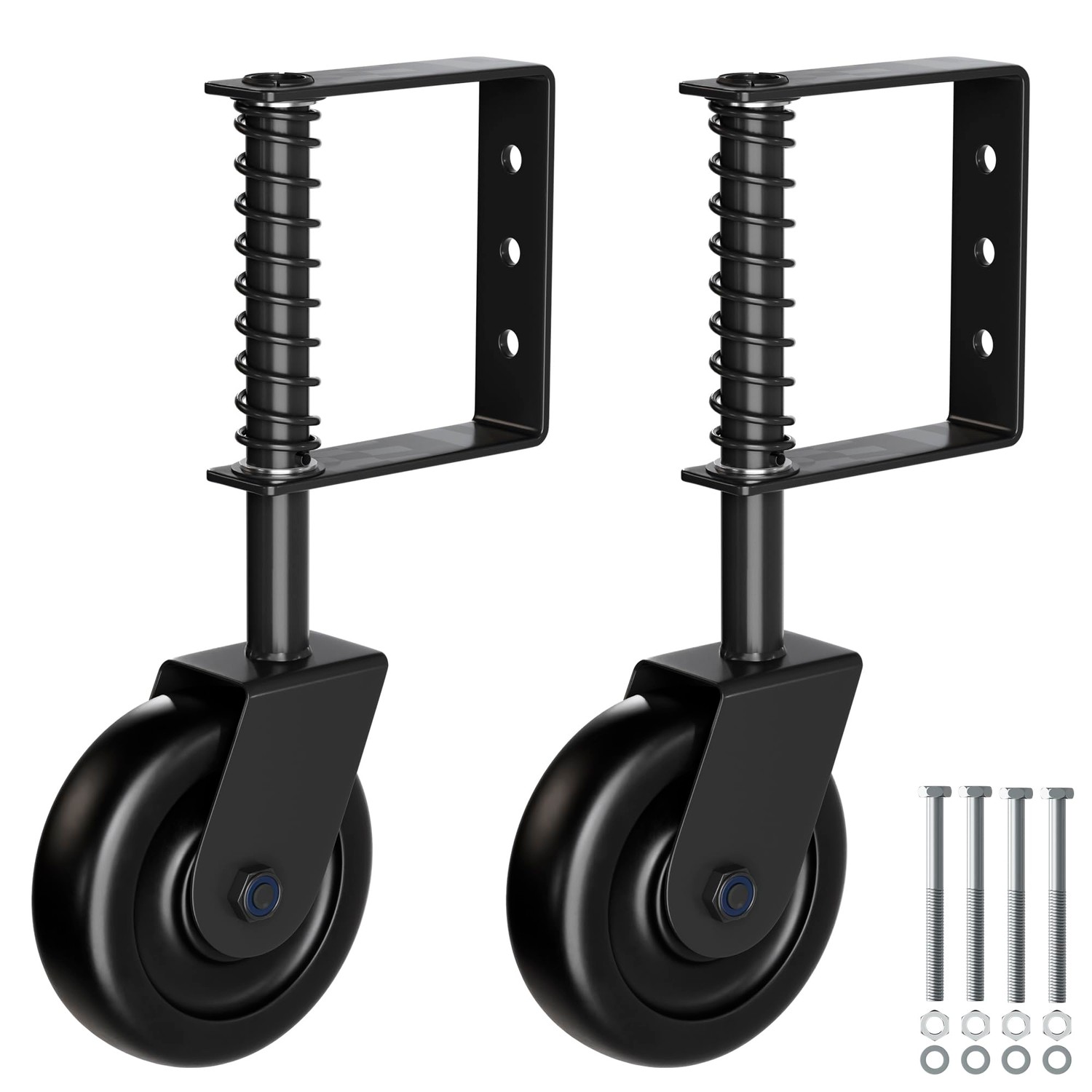 TIBEGOLD 4.3" Heavy Duty Gate Wheel, Black Gate Casters for Outdoor ...